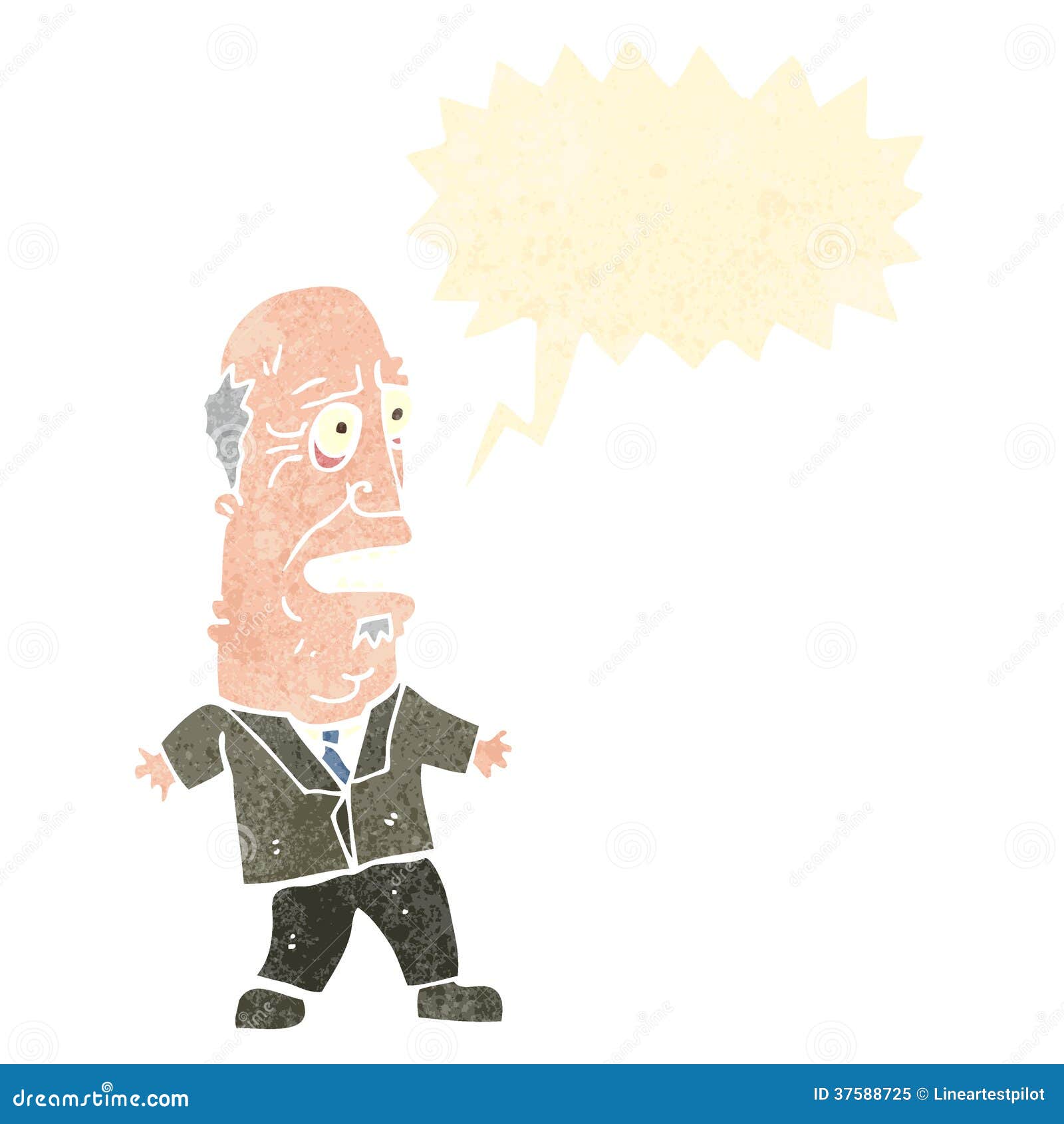 Retro Cartoon Old Man Shouting Stock Vector - Illustration of cartoon ...