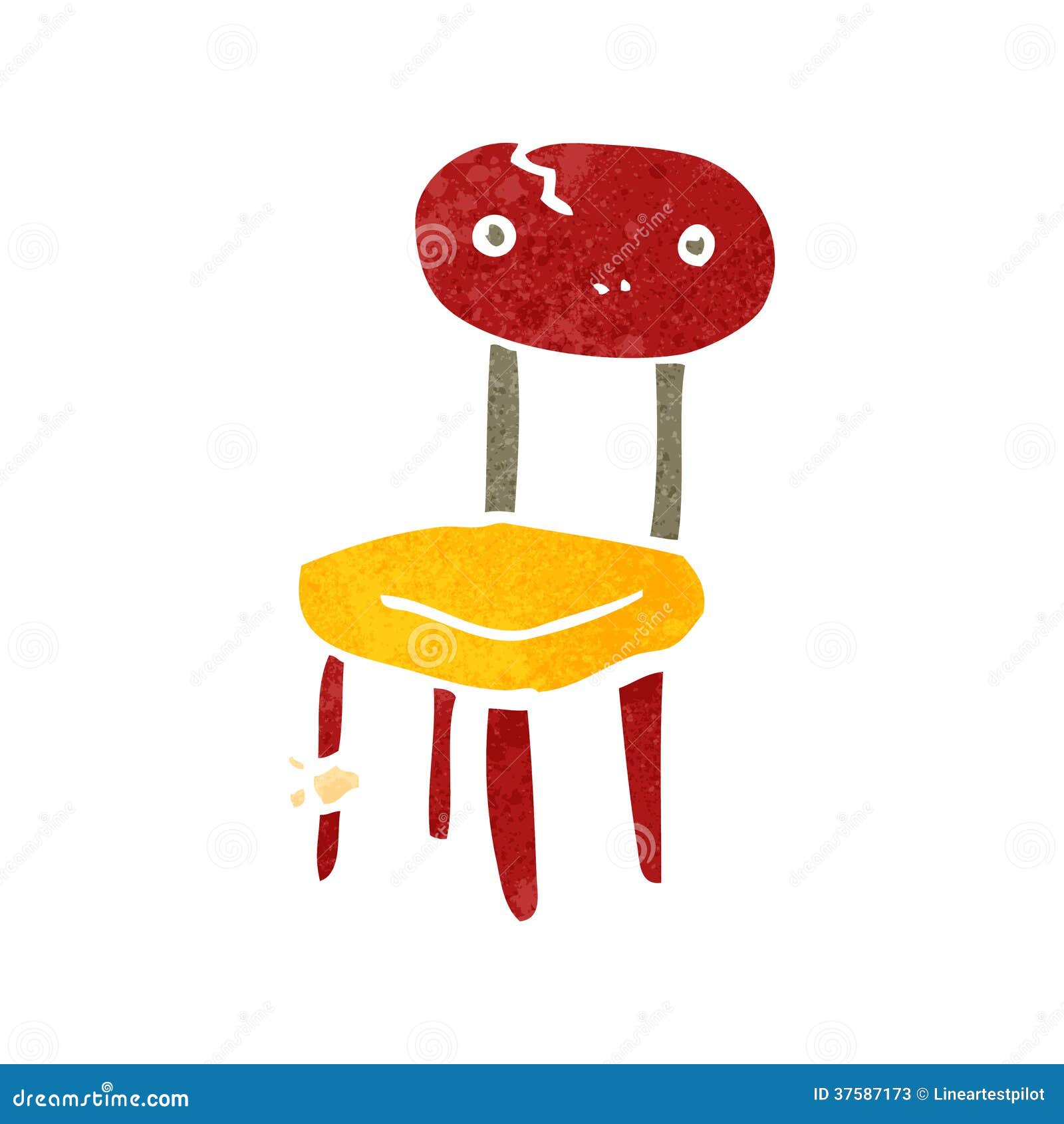 Retro Cartoon Old School Chair Stock Vector - Illustration of ...