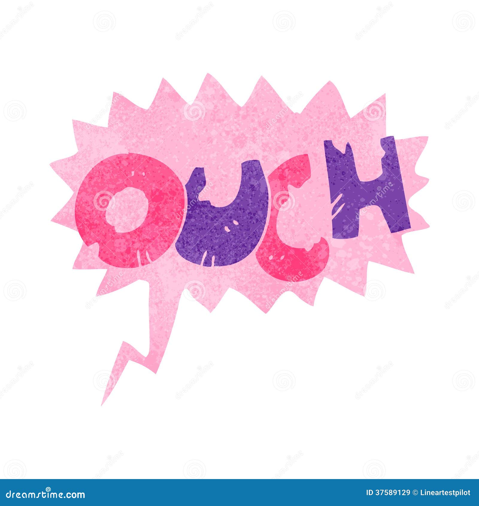 Retro cartoon ouch symbol stock illustration. Illustration of grunge ...