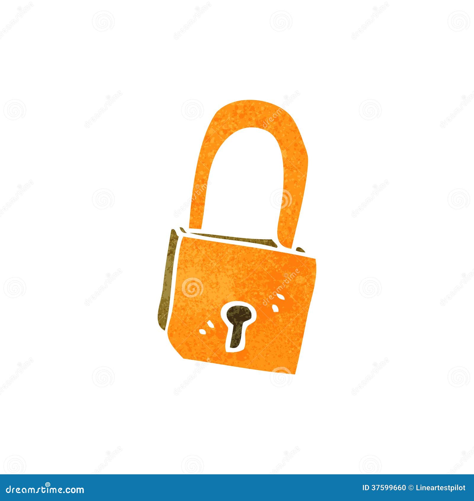 Retro cartoon padlock stock vector. Illustration of traditional - 37599660