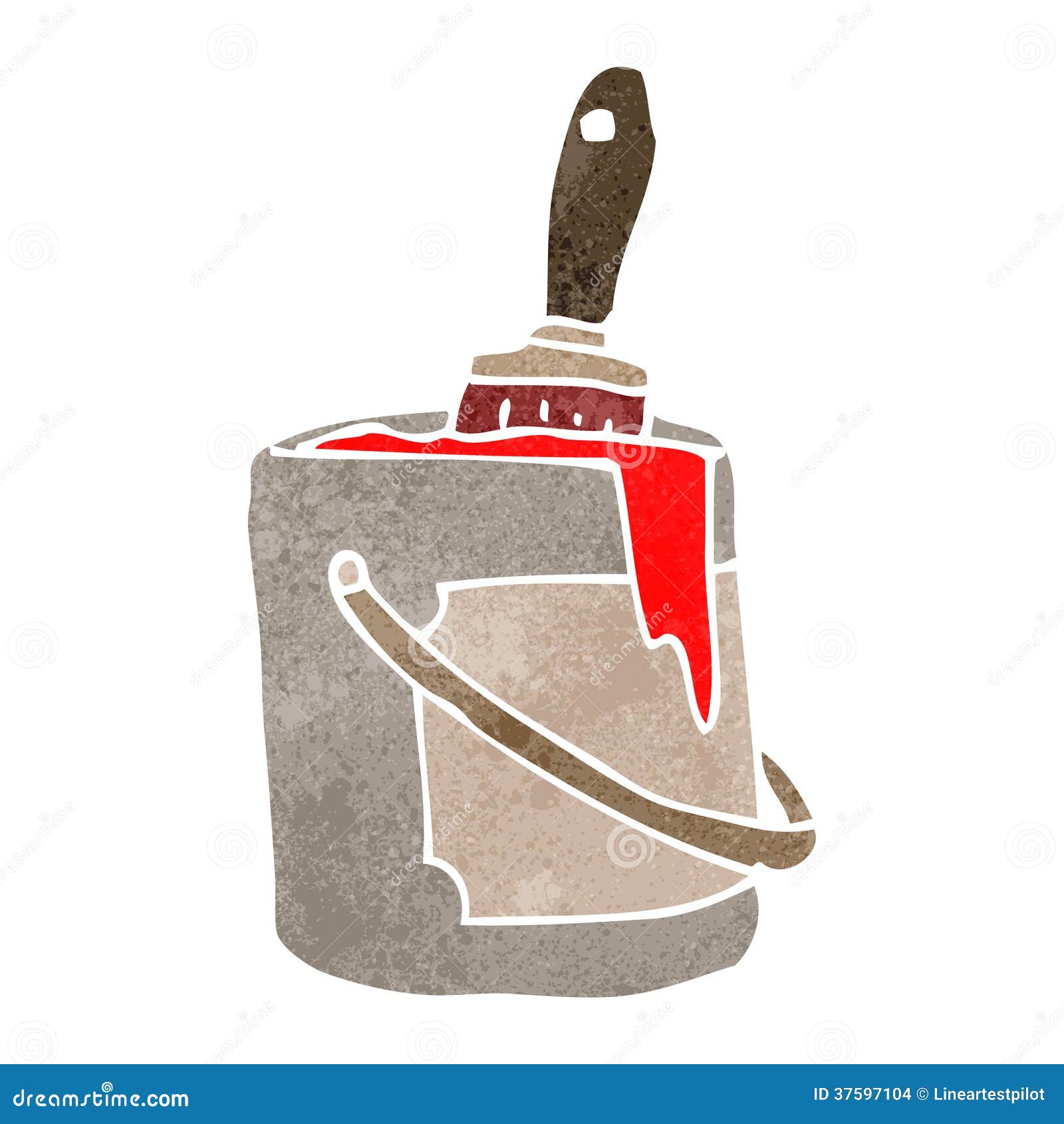 Retro cartoon paint can stock illustration. Illustration of watercolor ...