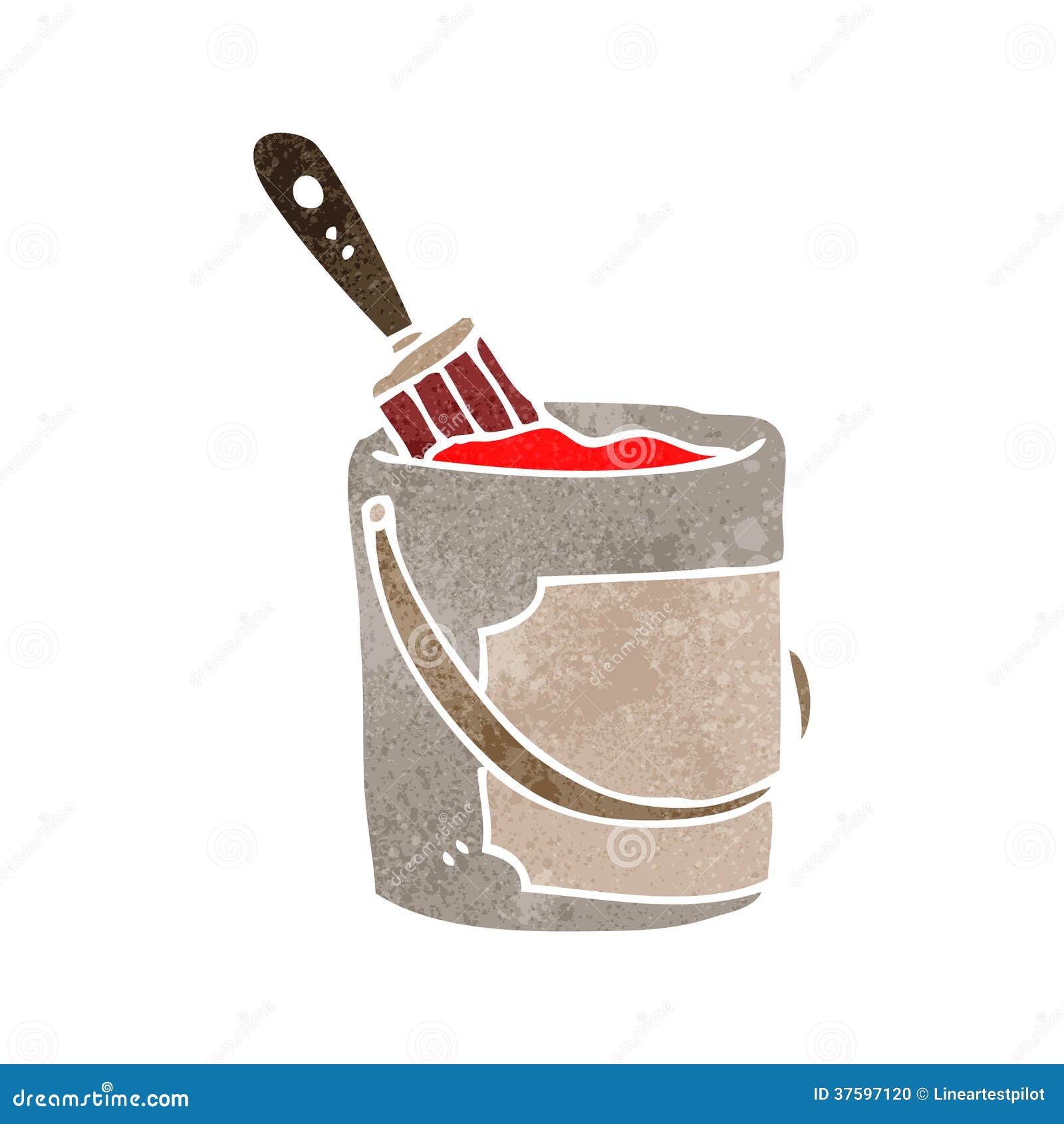 Retro cartoon paint can stock illustration. Illustration of watercolor ...