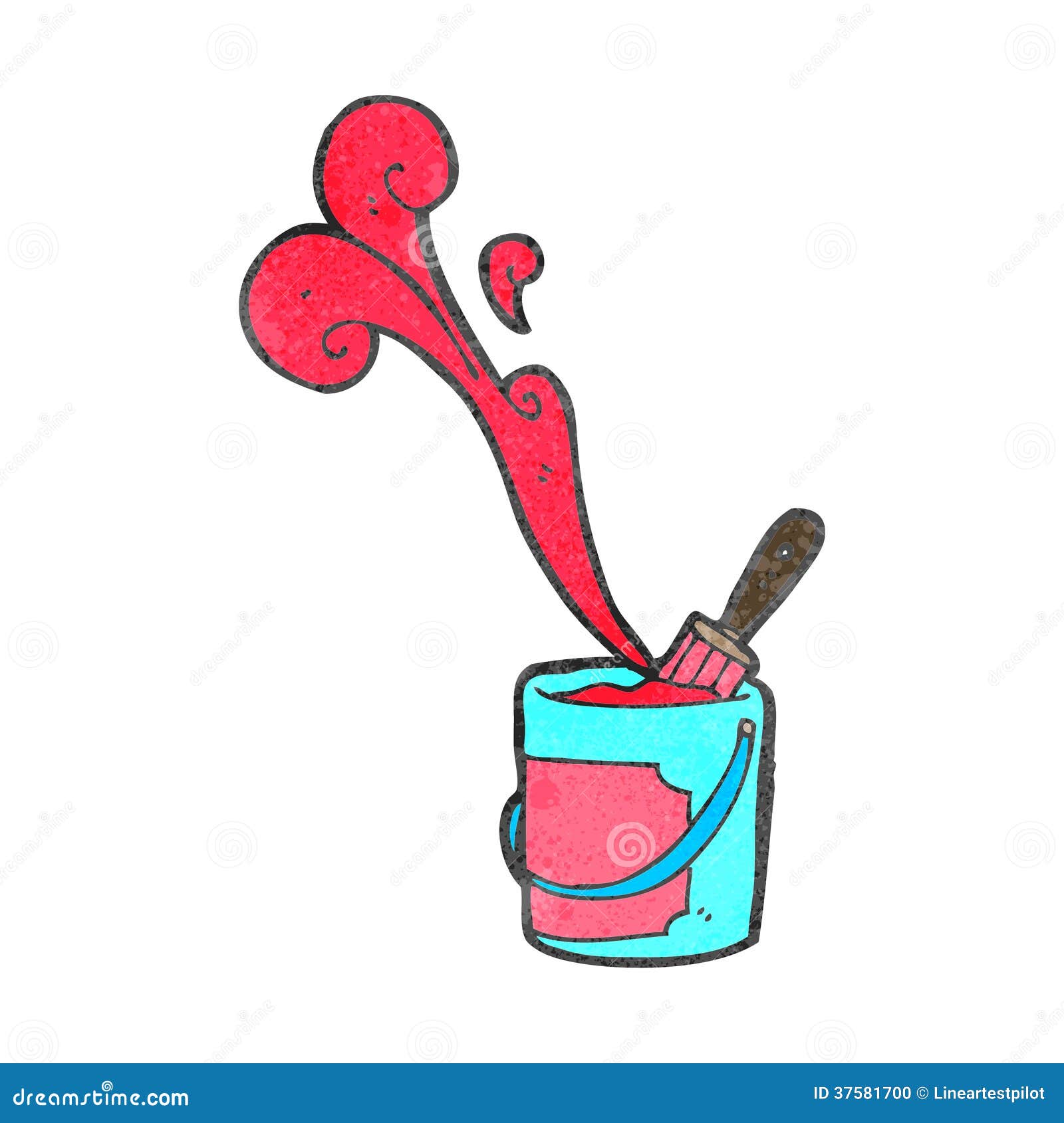 Retro cartoon paint tin stock vector. Illustration of character - 37581700