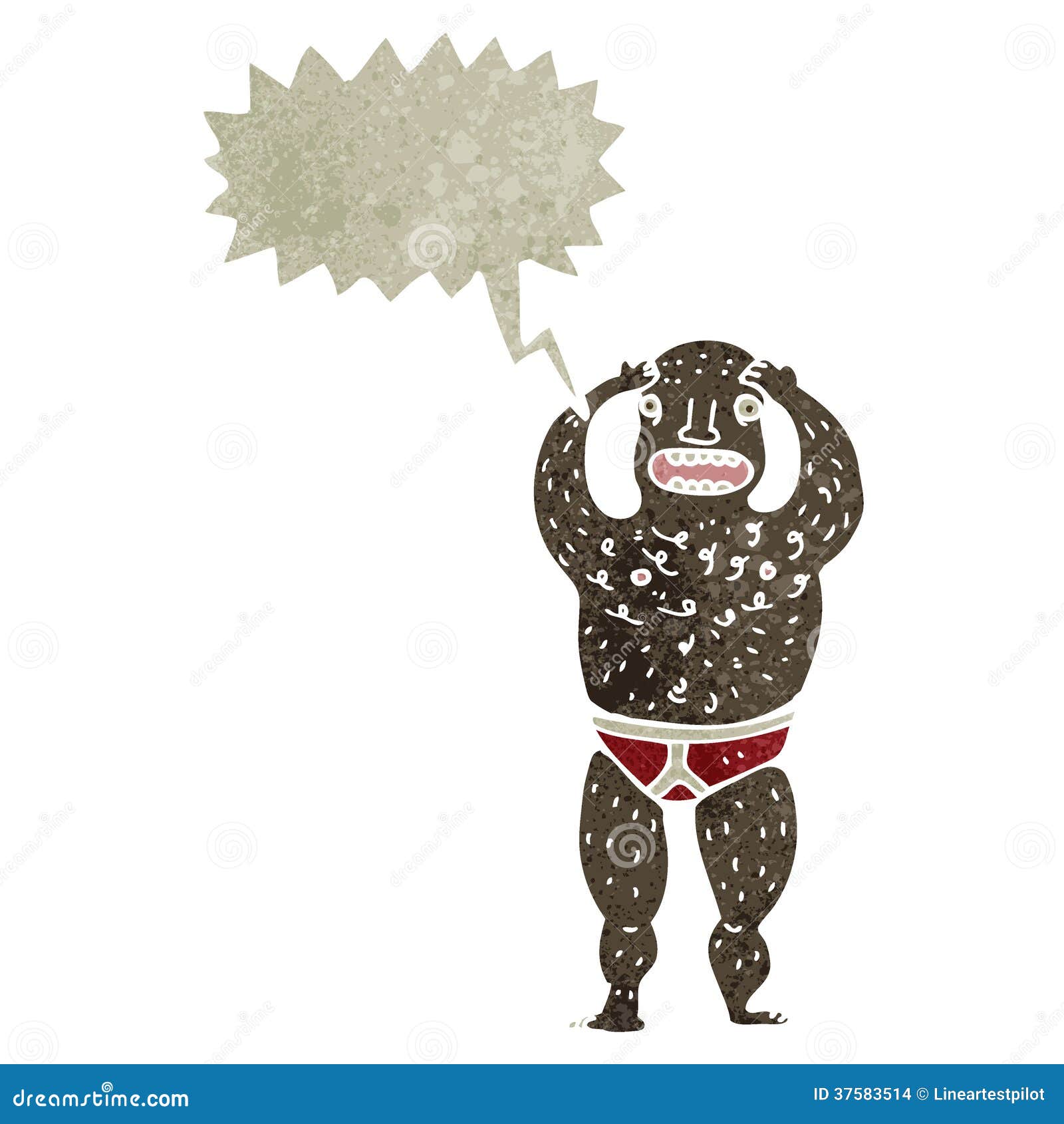 Retro Cartoon Panicking Man with No Clothes Stock Vector - Illustration ...