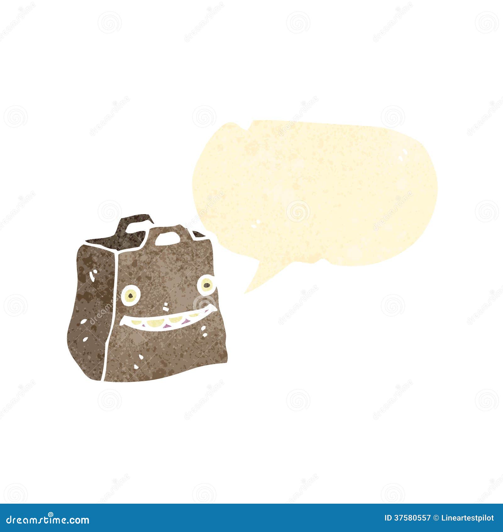 Retro cartoon paper bag stock vector. Illustration of cute - 37580557