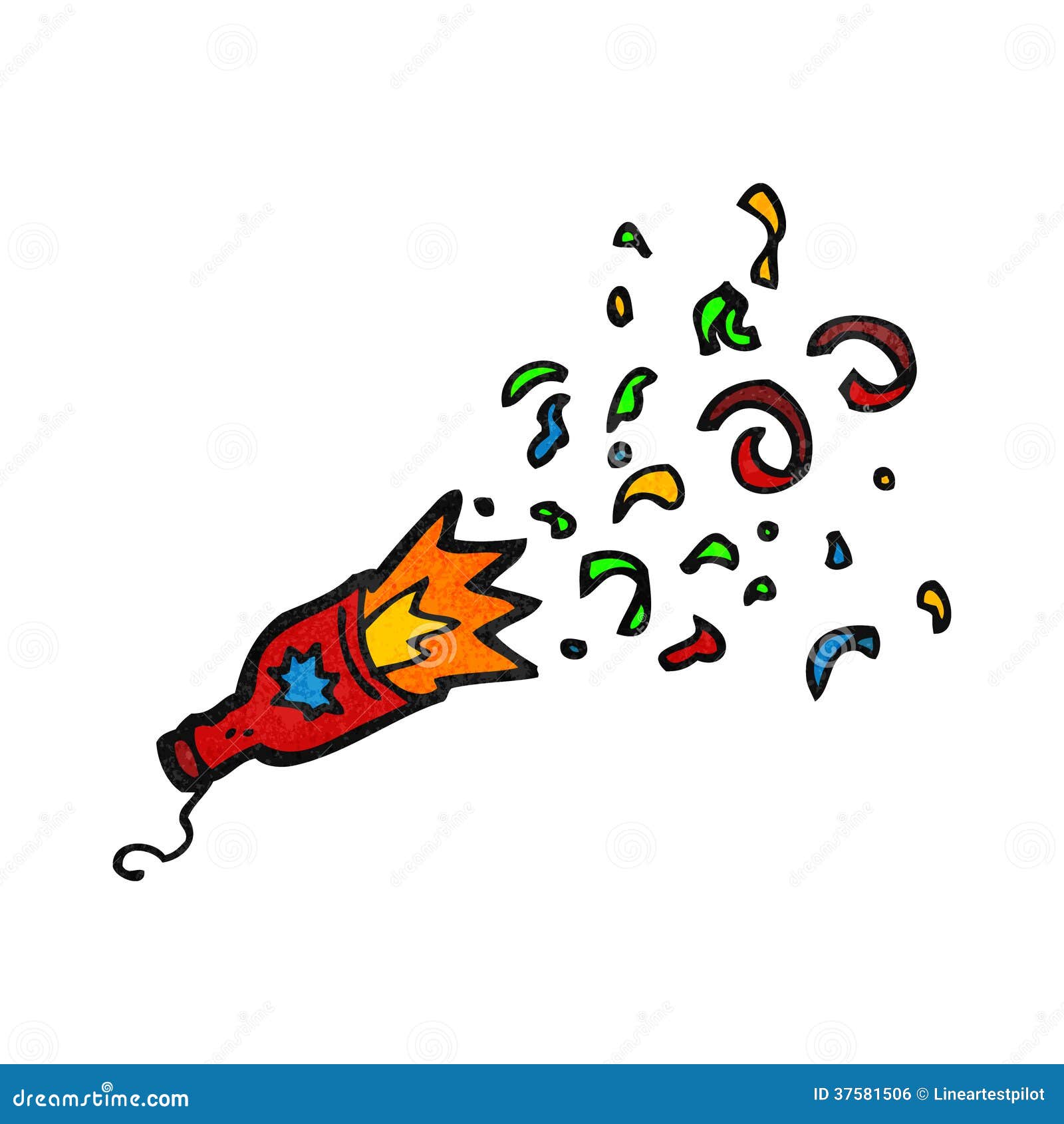 Retro cartoon party popper stock vector. Illustration of texture - 37581506