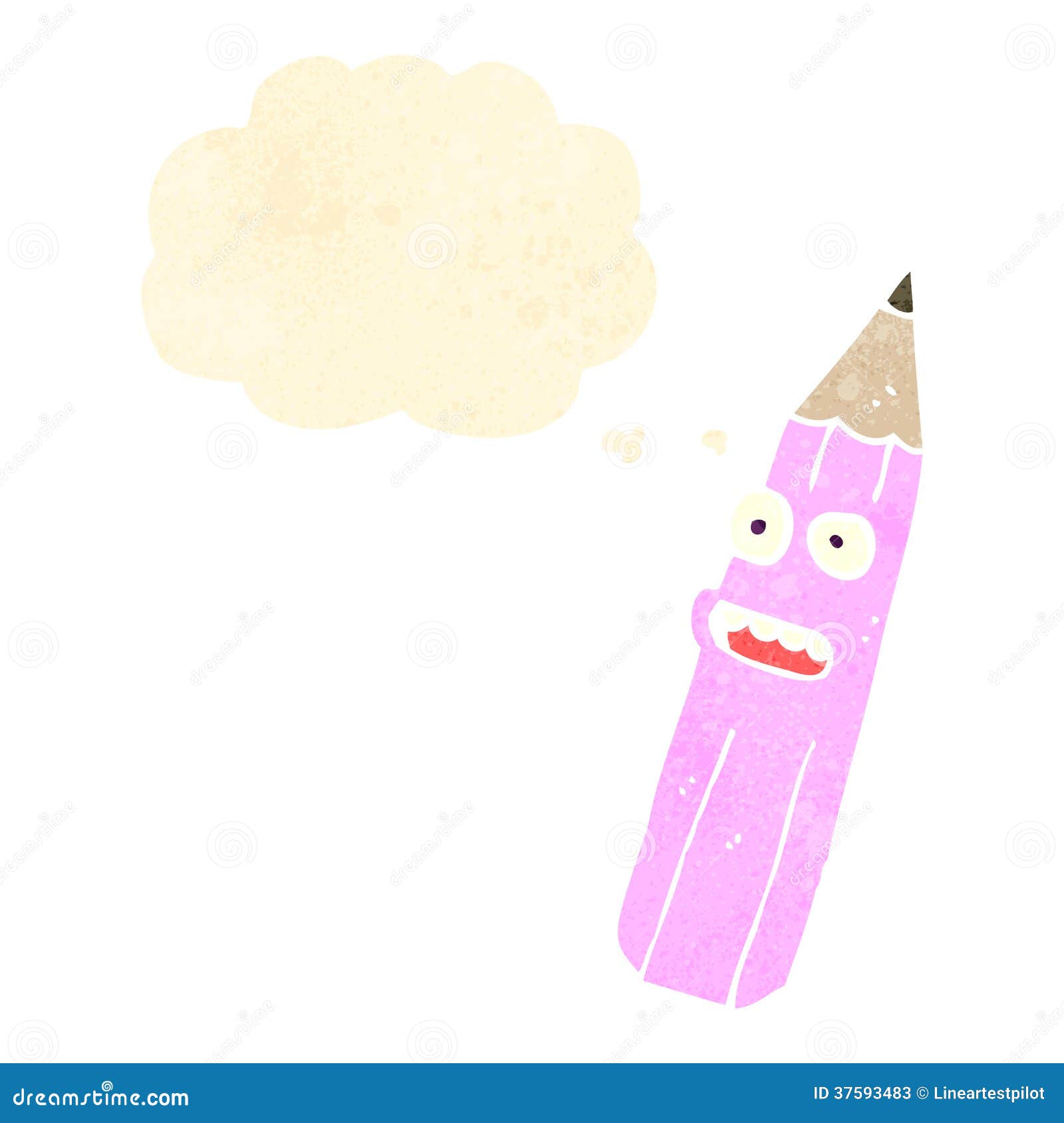 Retro cartoon pencil stock vector. Illustration of hand - 37593483