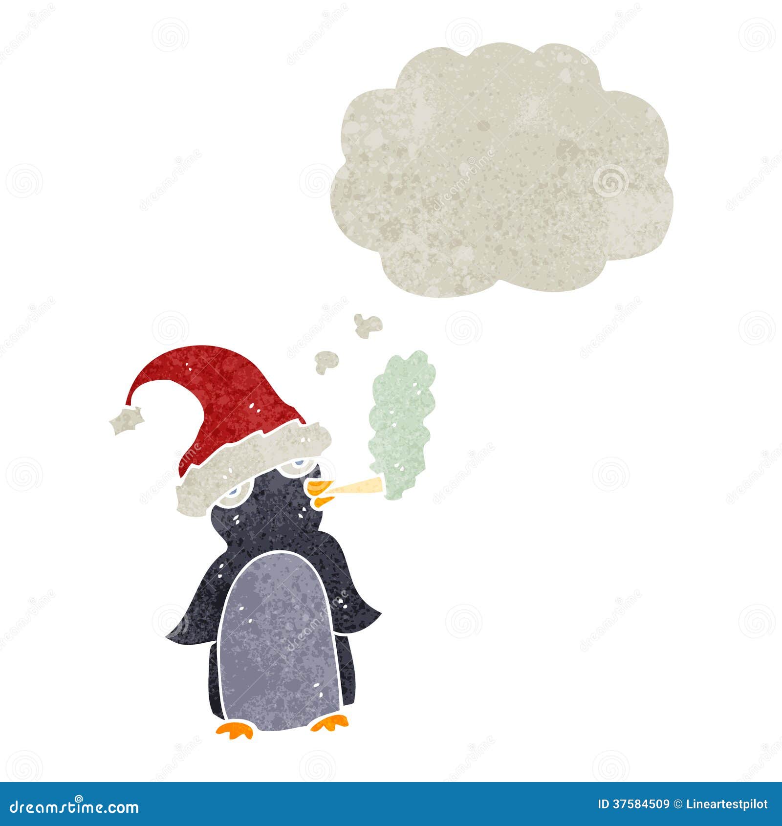 Retro Cartoon Penguin Smoking Stock Illustration - Illustration of ...
