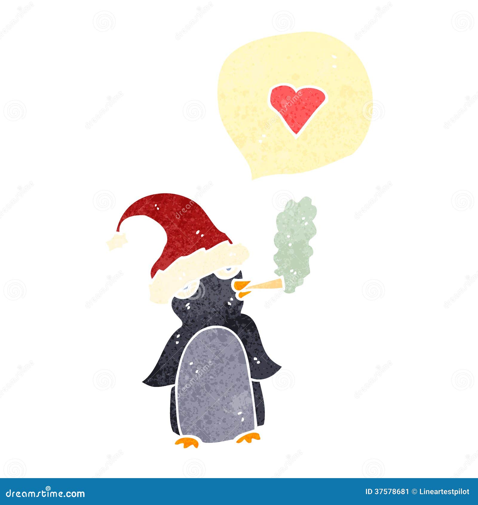 Retro Cartoon Penguin Smoking Cigarette Stock Vector - Illustration of ...