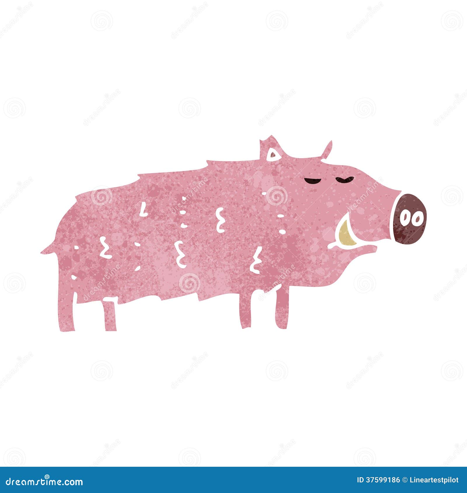 Retro cartoon pig stock vector. Illustration of watercolor - 37599186