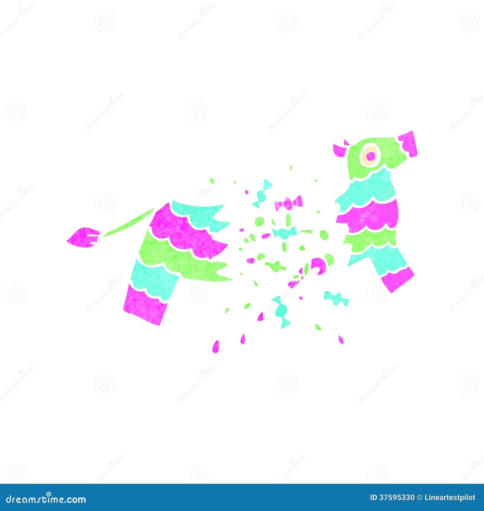 Cartoon Pinata Drawing Set Vector Illustration | CartoonDealer.com ...