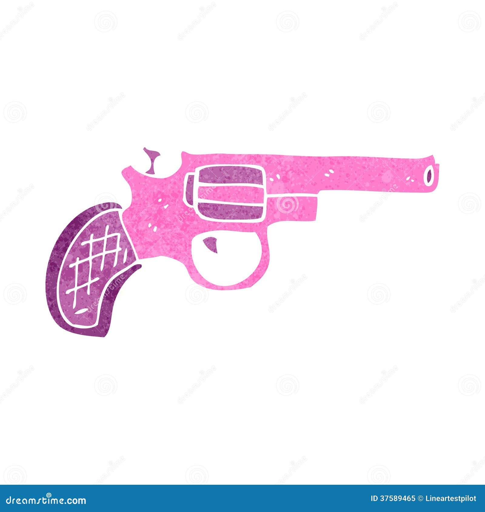 Retro cartoon pink pistol stock illustration. Illustration of ...