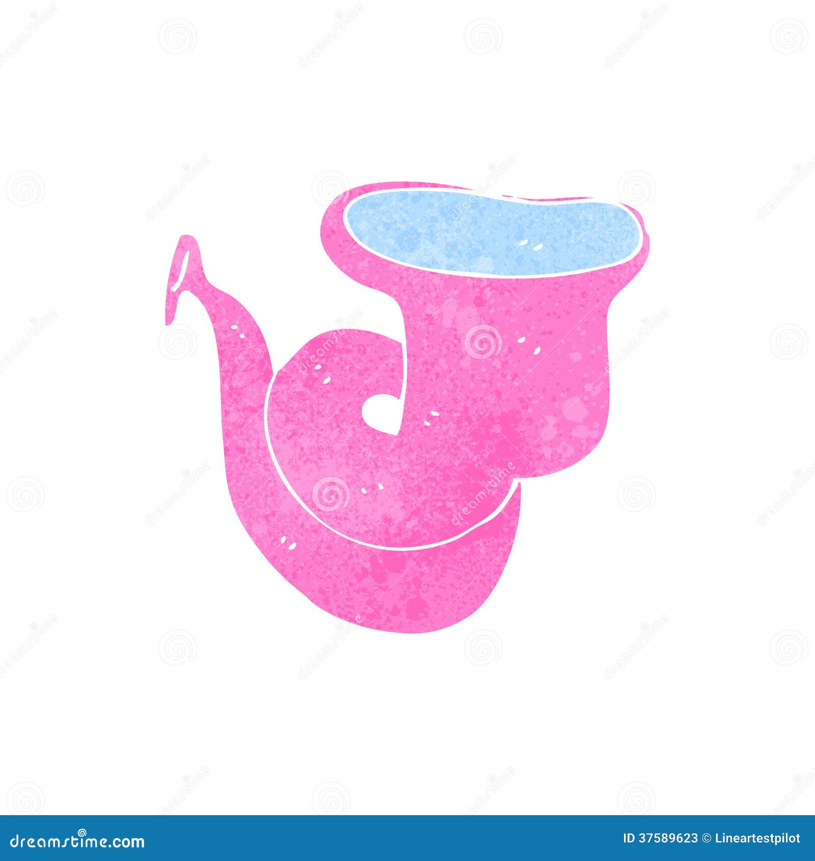 Retro cartoon pink tuba stock illustration. Illustration of colorful ...