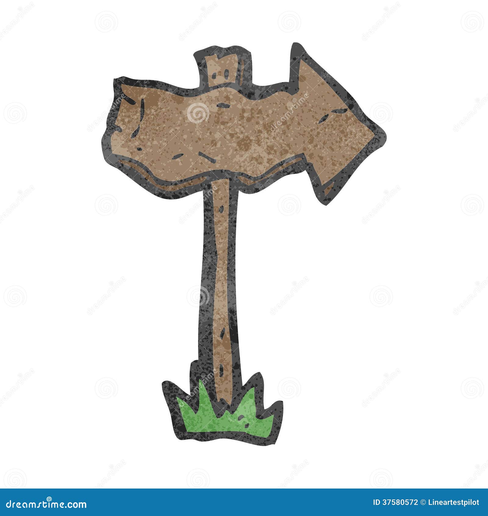 Retro Cartoon Pointing Sign Post Stock Vector - Illustration of cute ...