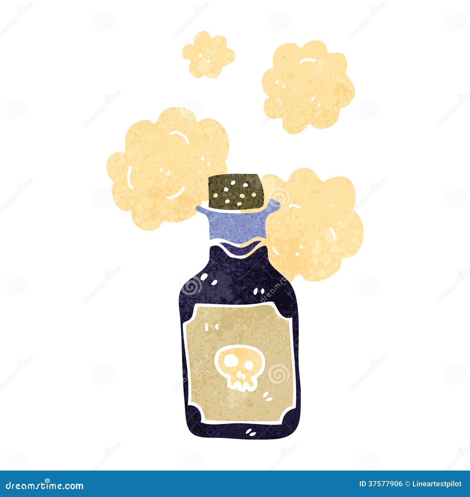 Retro Cartoon Poison Bottle Stock Vector - Illustration of spooky ...