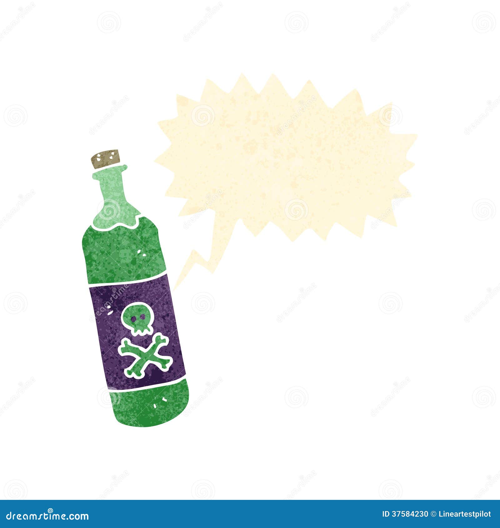Retro Cartoon Poison Bottle Stock Illustration - Illustration of ...