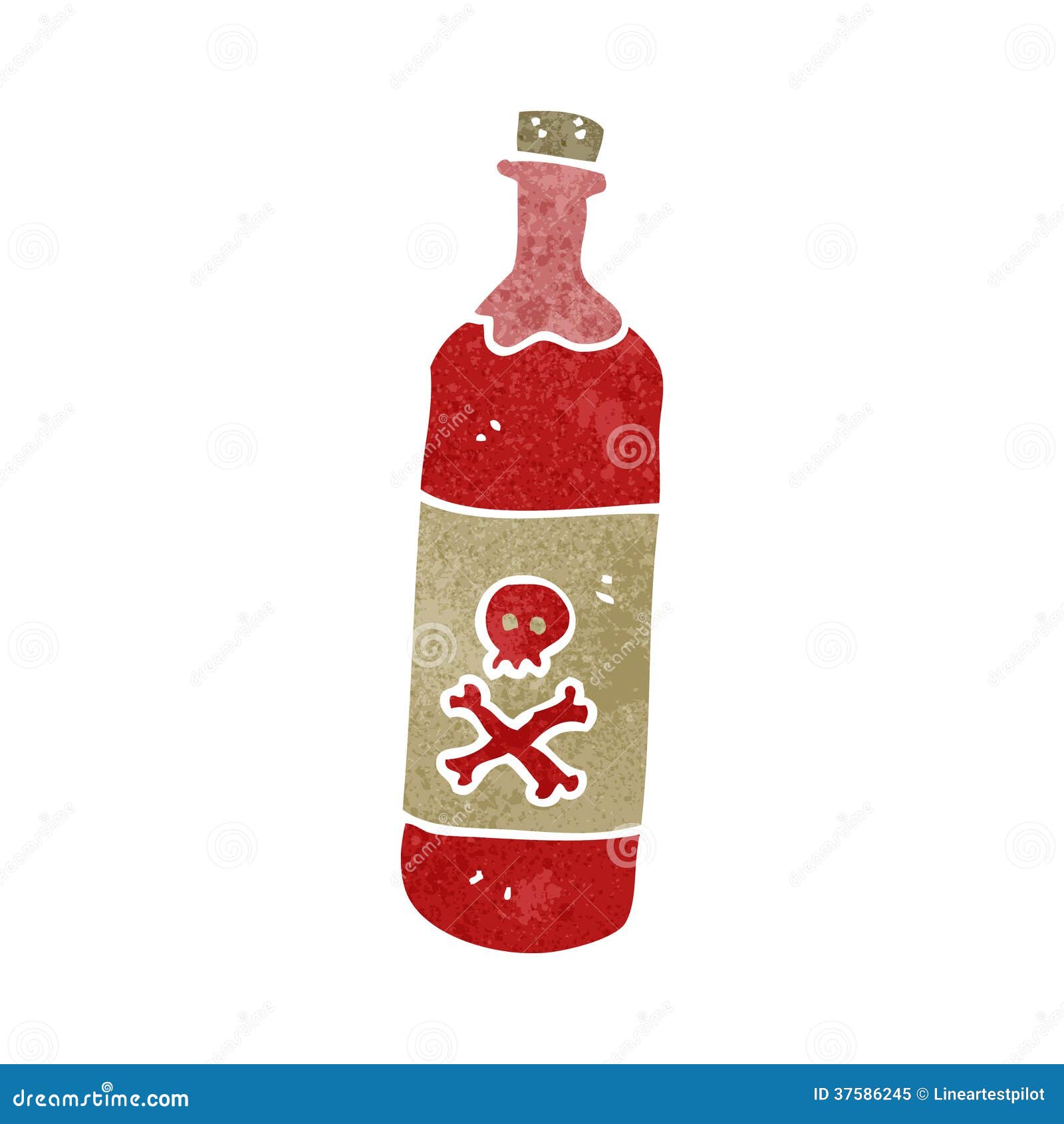 Retro Cartoon Poison Bottle Stock Vector - Illustration of character ...