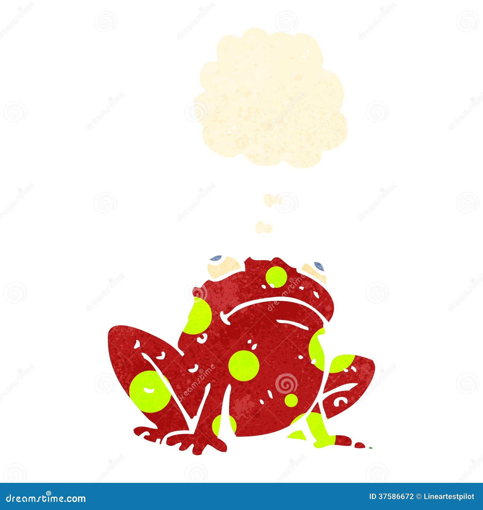 Retro cartoon poison frog stock vector. Illustration of drawing - 37586672