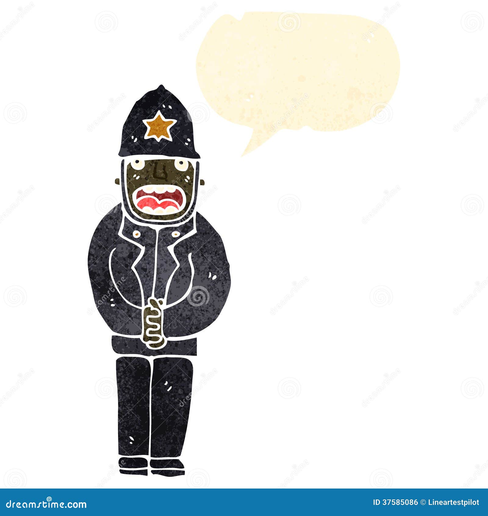 Retro cartoon policeman stock vector. Illustration of grunge - 37585086