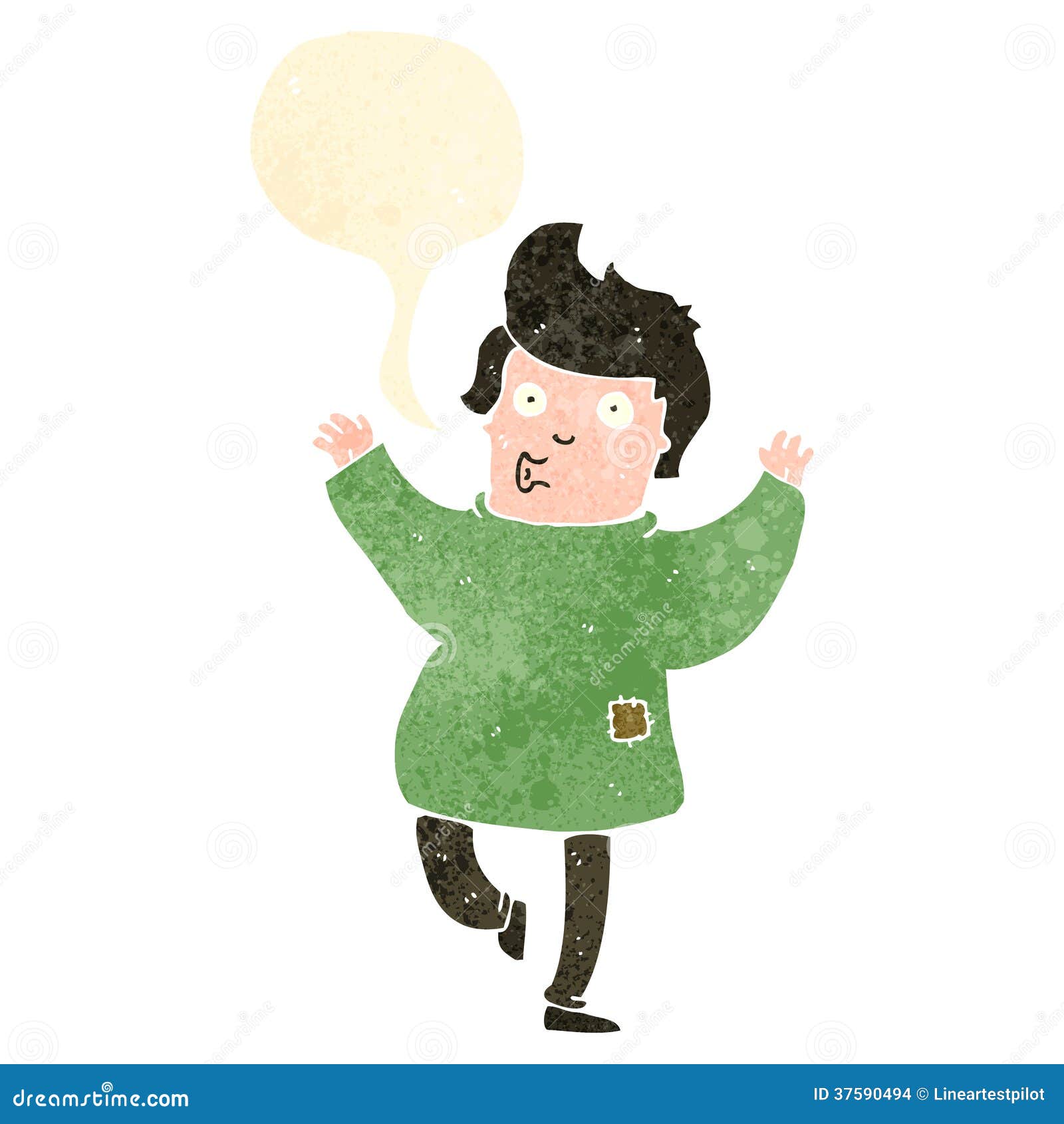 Retro Cartoon Poor Man Singing and Dancing Stock Vector - Illustration ...