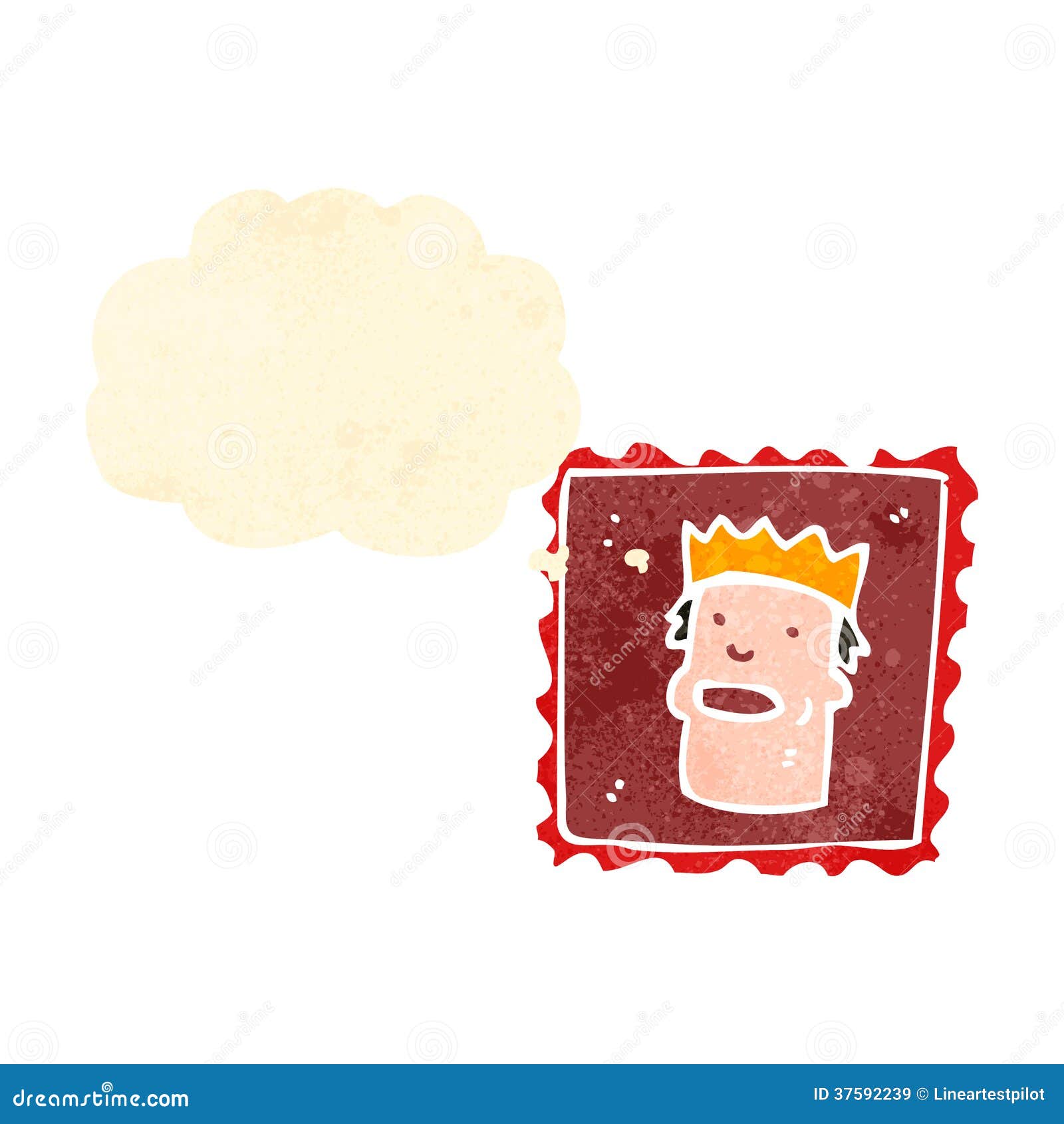 Retro Cartoon Postage Stamp Stock Vector - Illustration of thinking ...