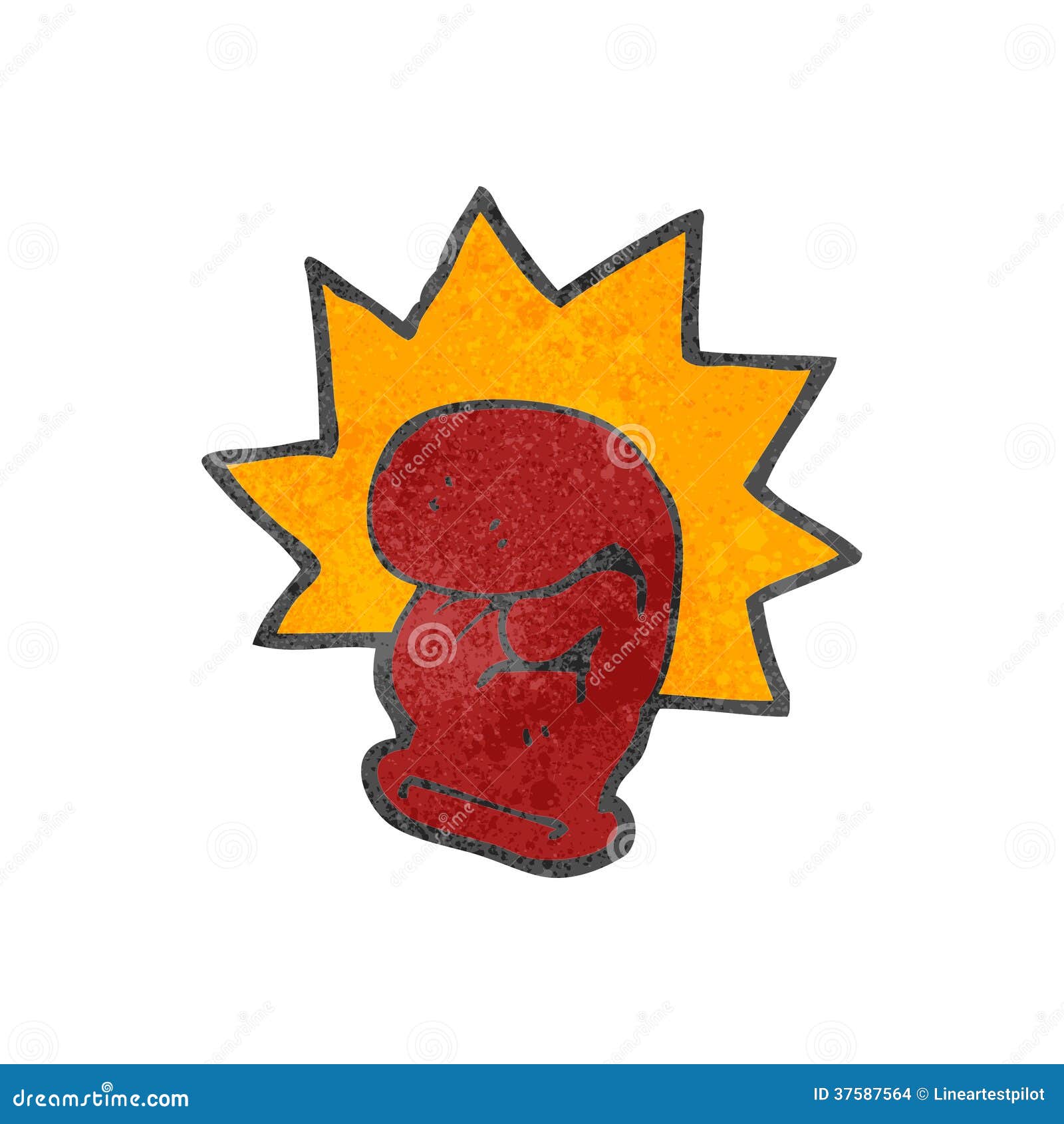 Retro Cartoon Punching Boxing Glove Stock Vector - Illustration of ...