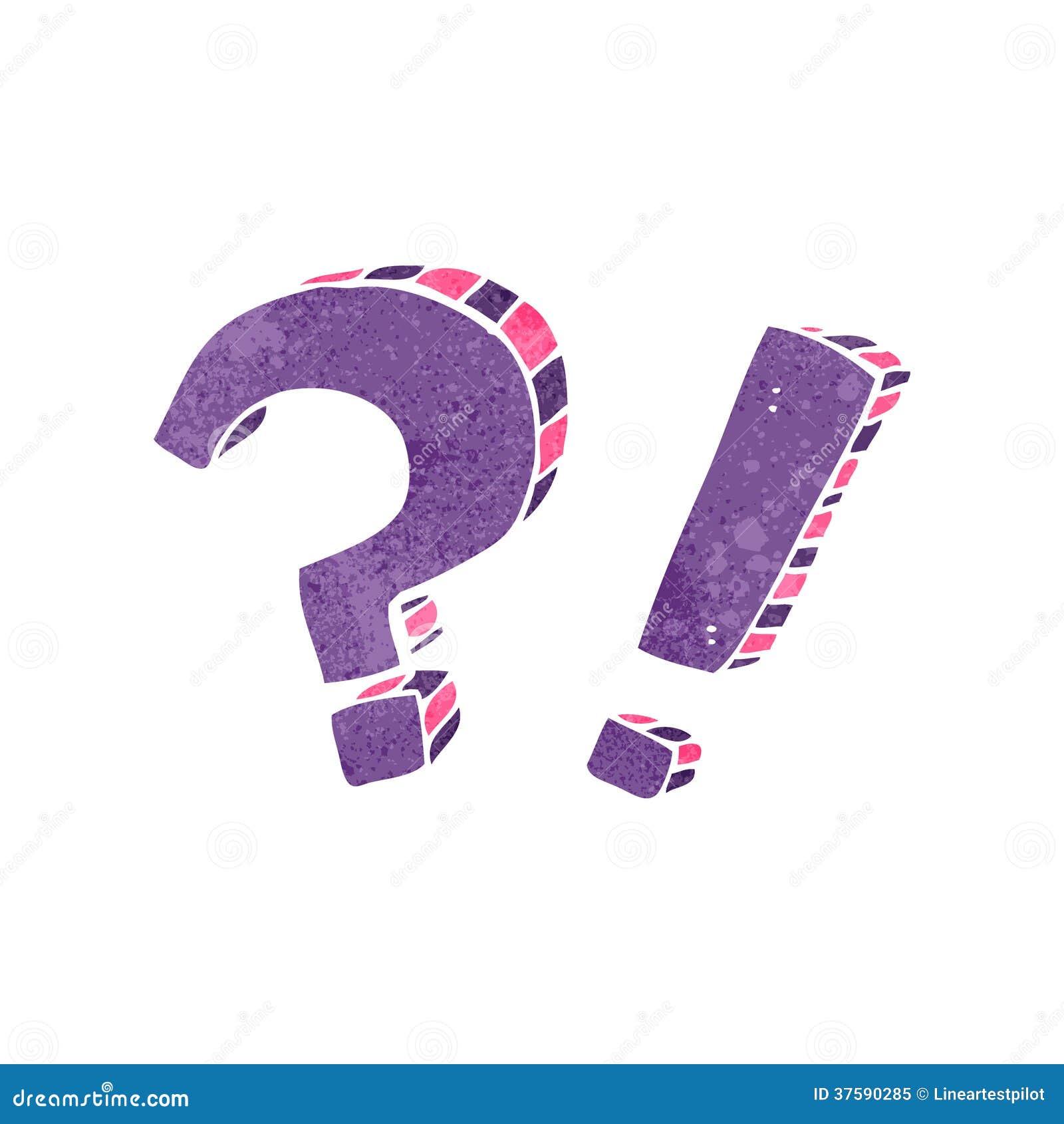 Retro Cartoon Question Marks and Exclamation Marks Stock Vector ...