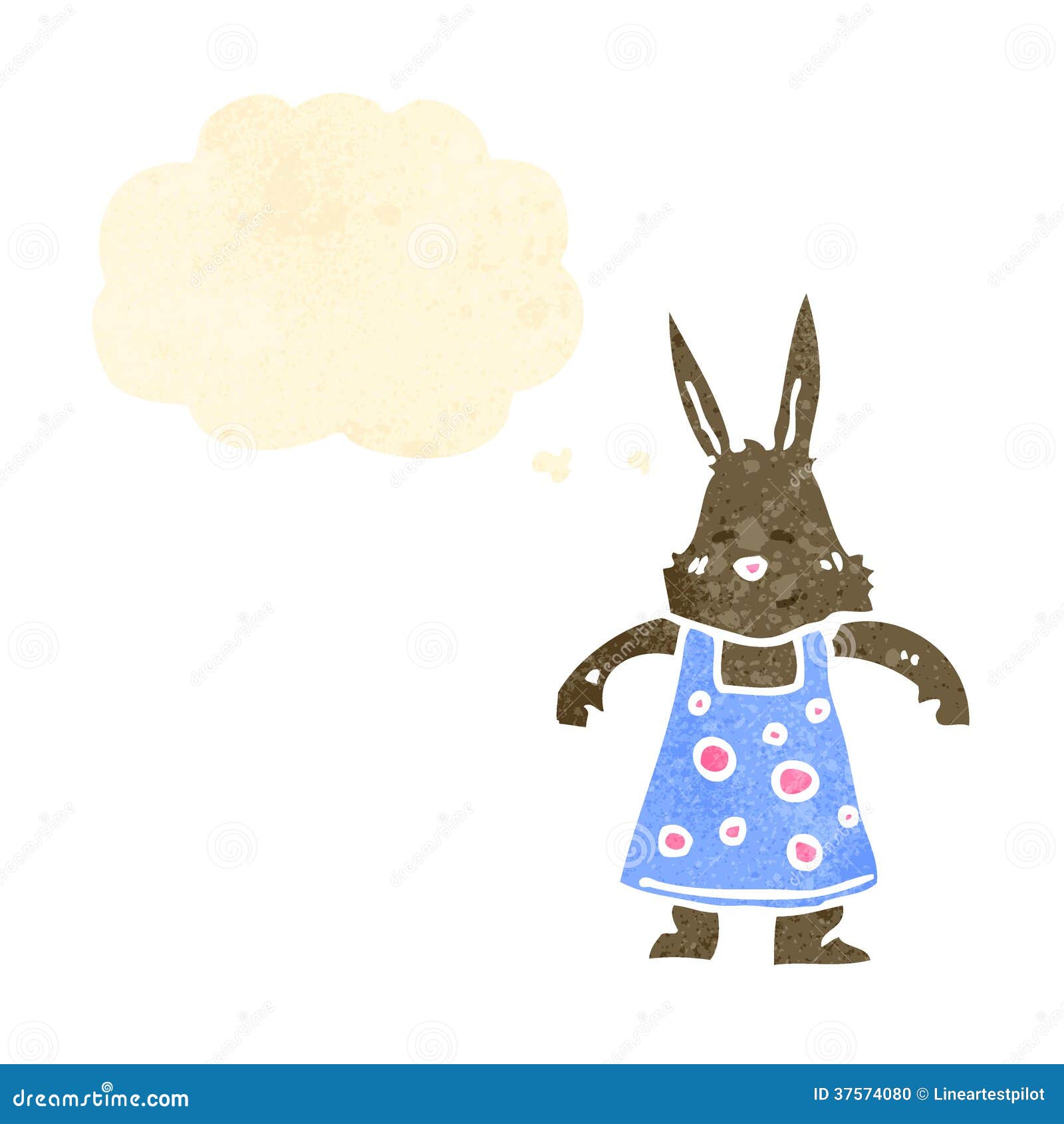 Retro cartoon rabbit stock vector. Illustration of bubble - 37574080