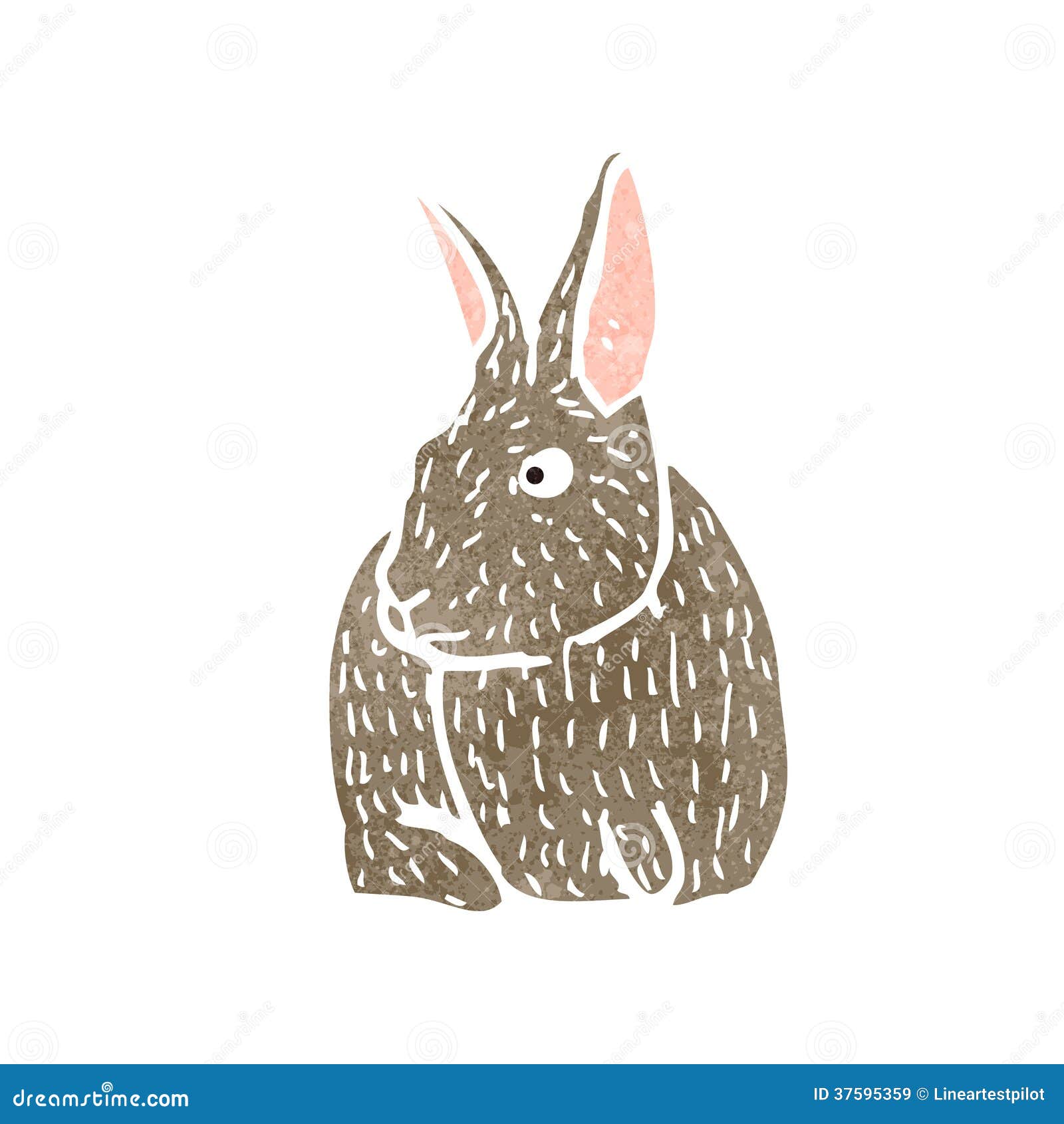 Retro cartoon rabbit stock vector. Illustration of artwork - 37595359