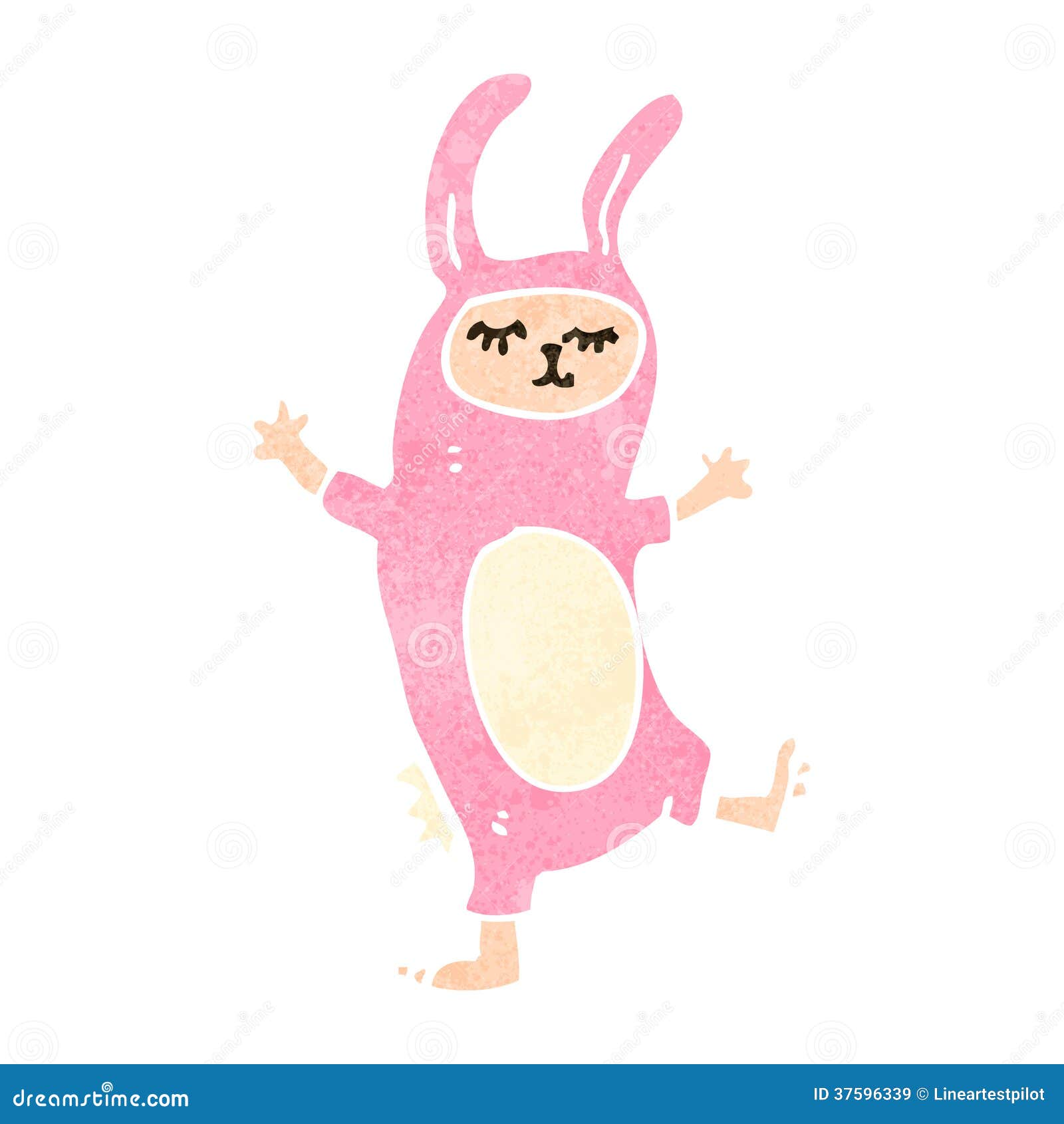 Retro Cartoon Rabbit Costume Stock Illustration - Illustration of ...