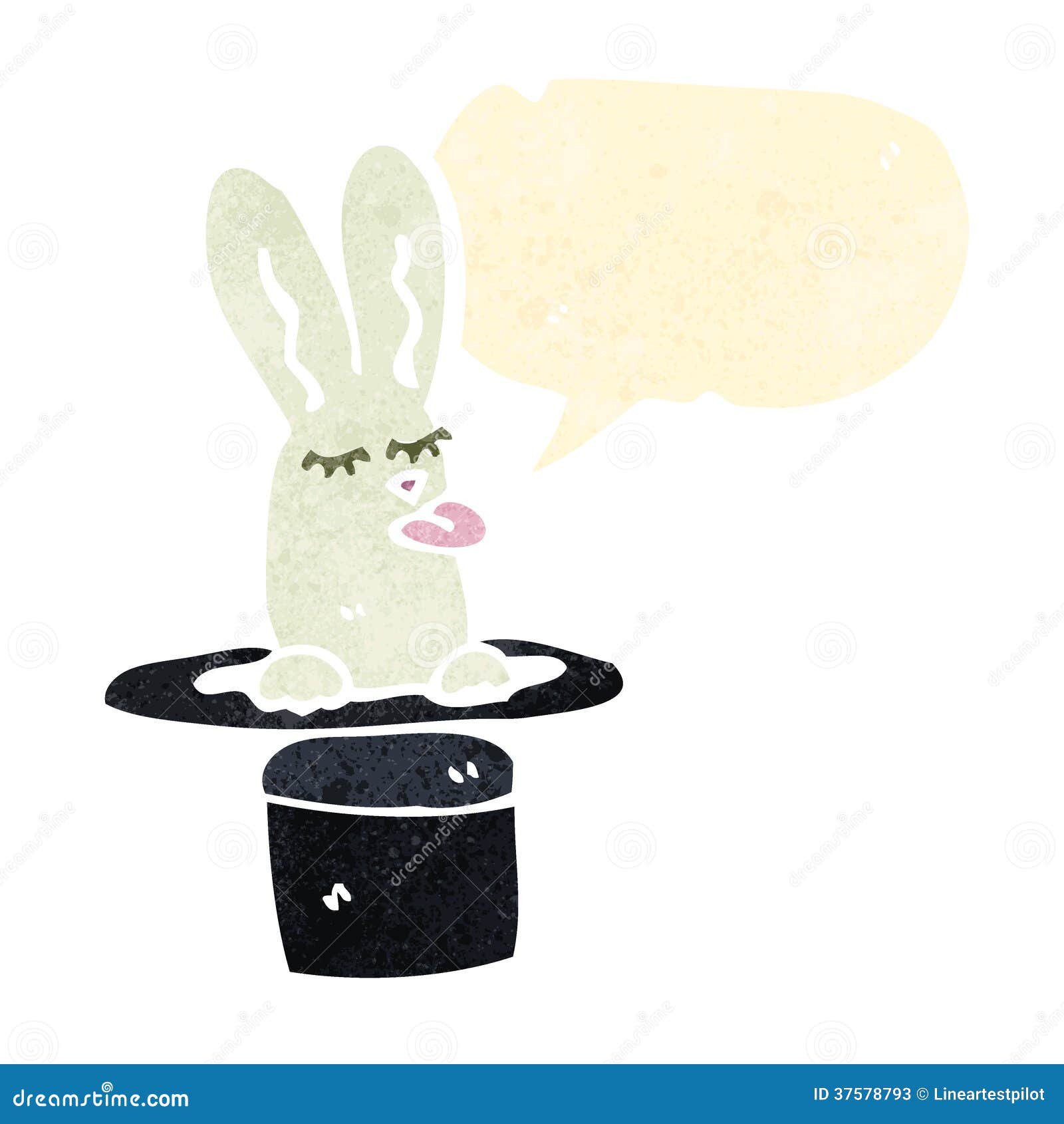 Retro Cartoon Rabbit in Hat Stock Vector - Illustration of hand, rabbit ...