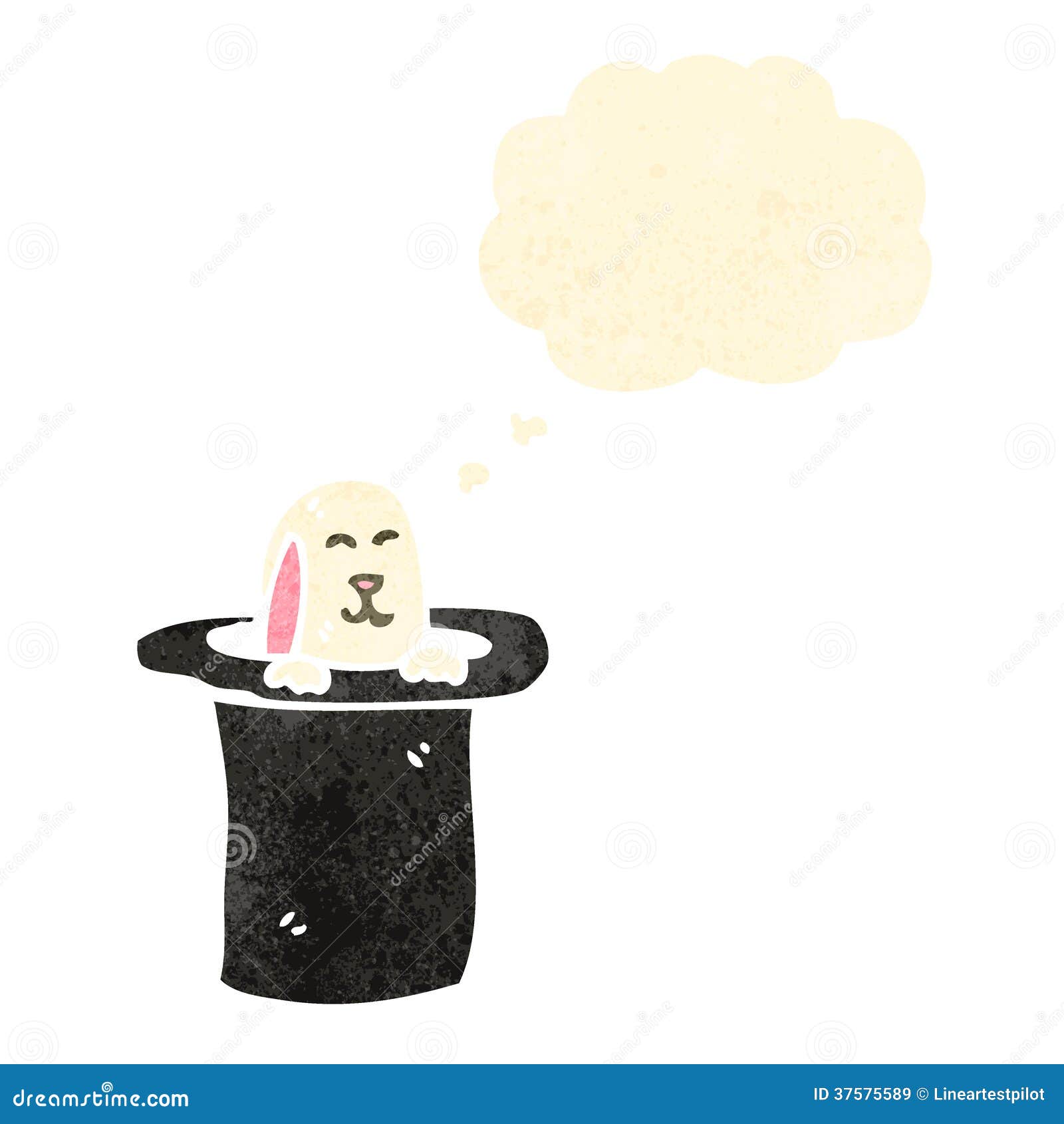 Retro Cartoon Rabbit in Top Hat Stock Vector - Illustration of texture ...
