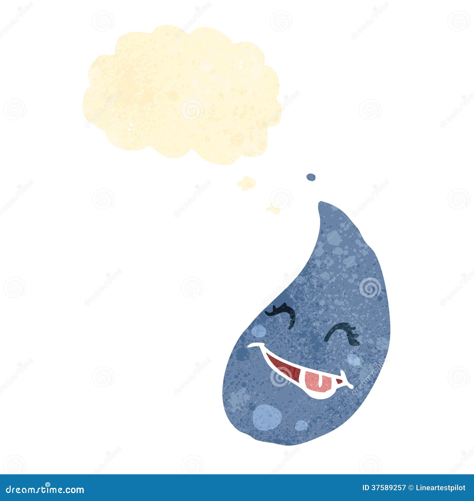 Retro cartoon raindrop stock vector. Illustration of quirky - 37589257
