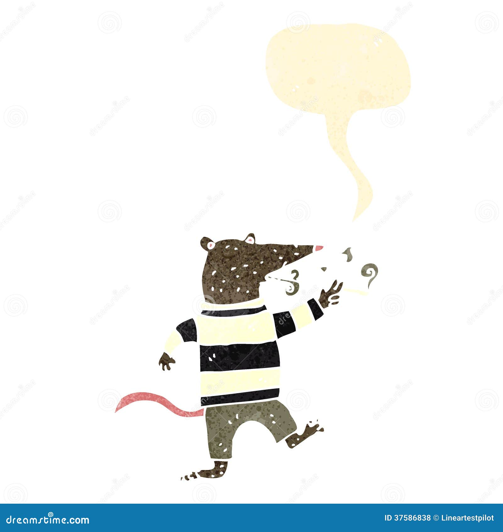 Retro Cartoon Rat Smoking Cigarette Stock Vector - Illustration of ...