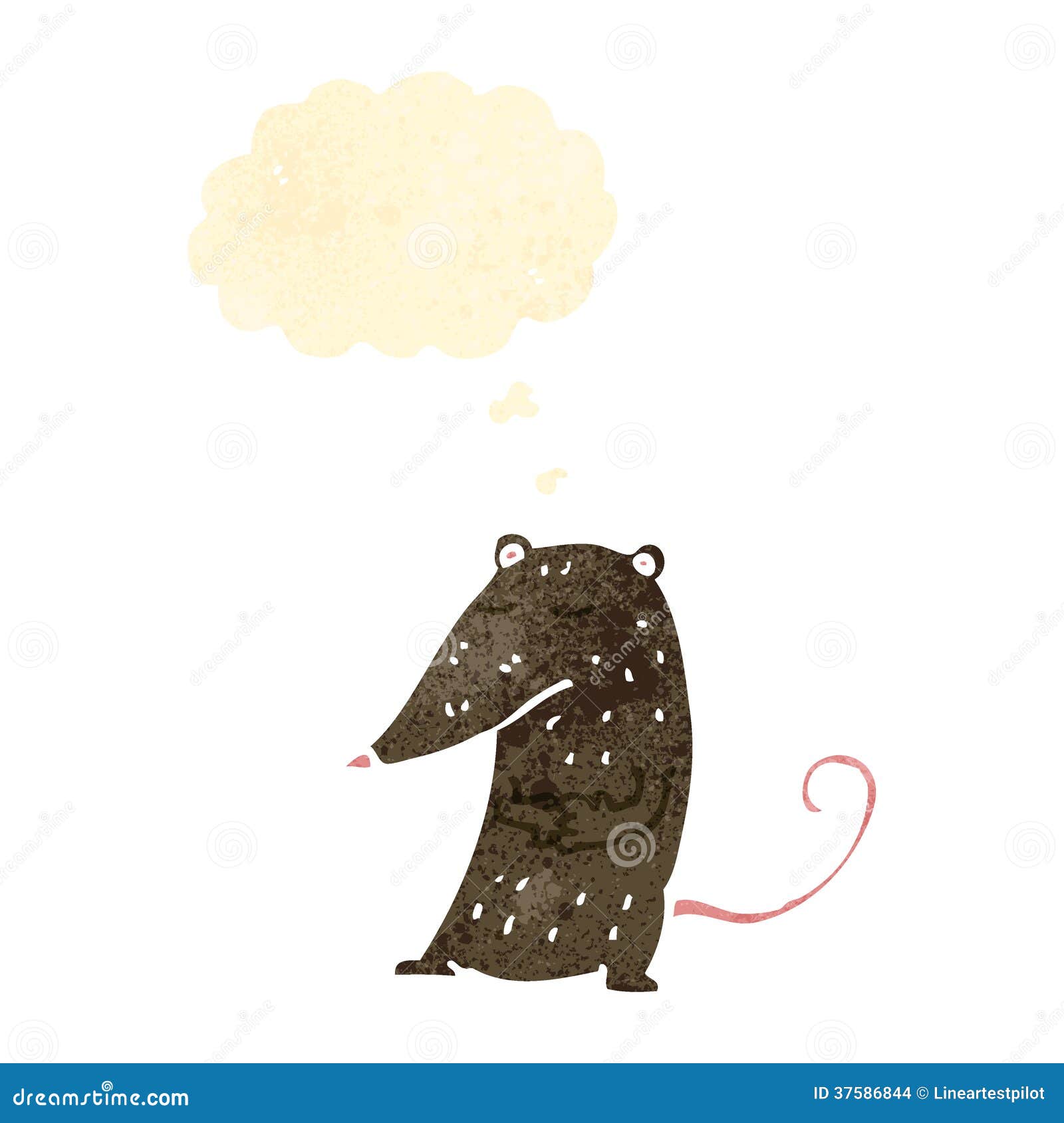 Retro Cartoon Rat with Thought Bubble Stock Vector - Illustration of ...