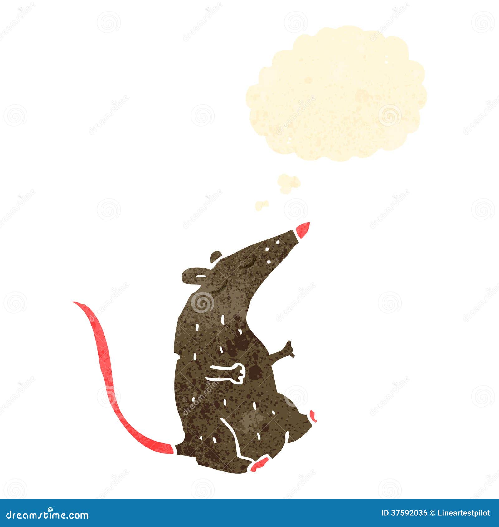 Retro Cartoon Rat with Thought Bubble Stock Vector - Illustration of ...