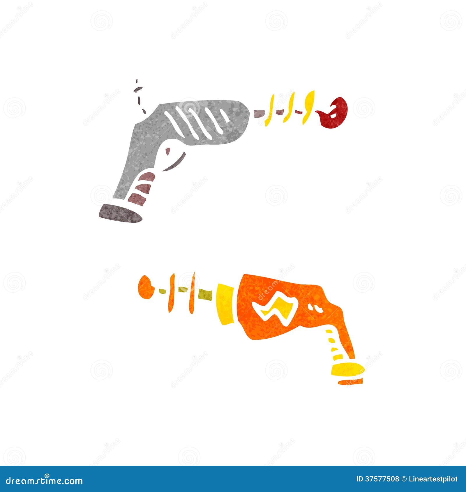 Retro cartoon ray guns stock vector. Illustration of texture - 37577508
