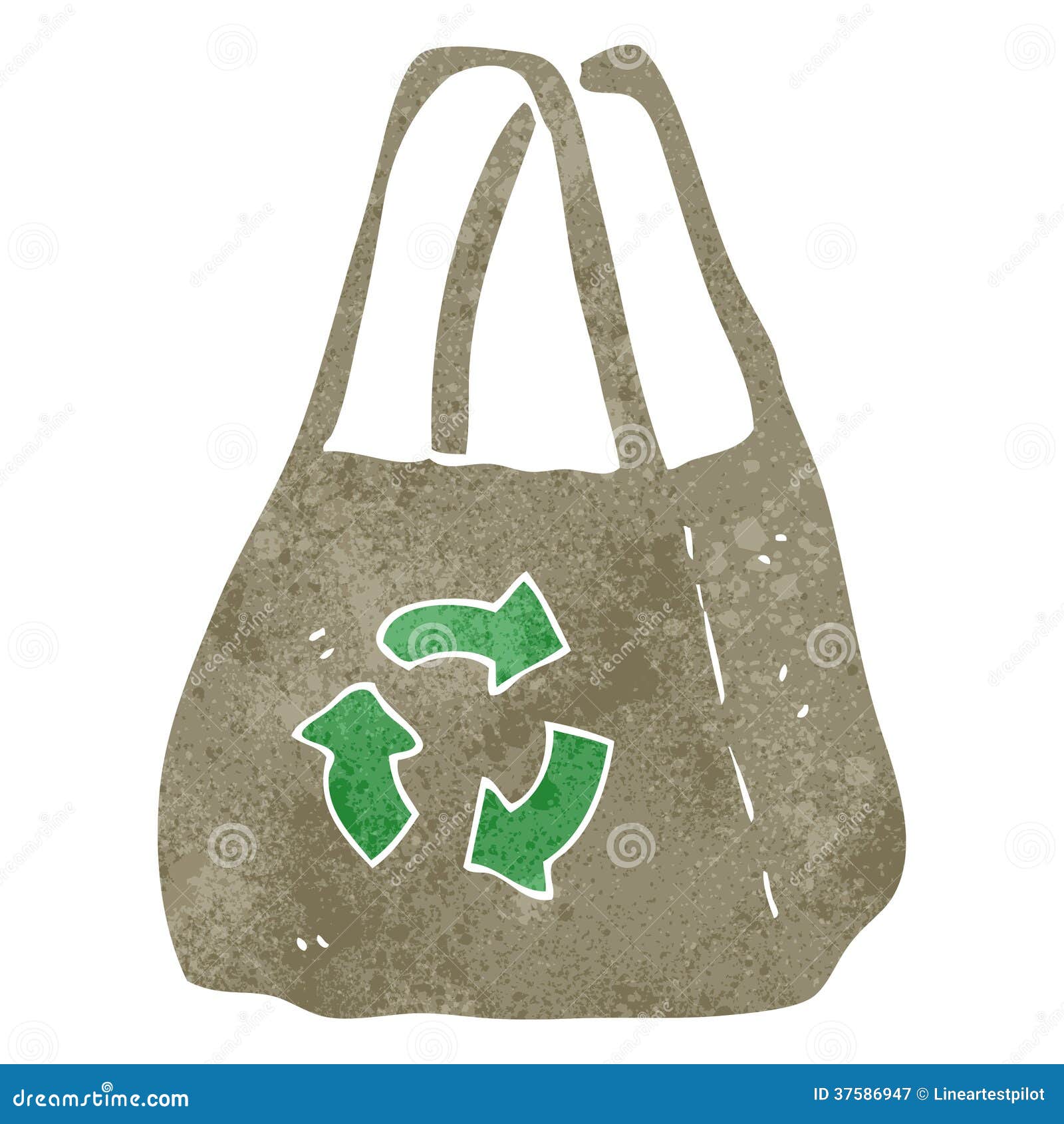 Retro cartoon recycled bag stock vector. Illustration of colorful ...