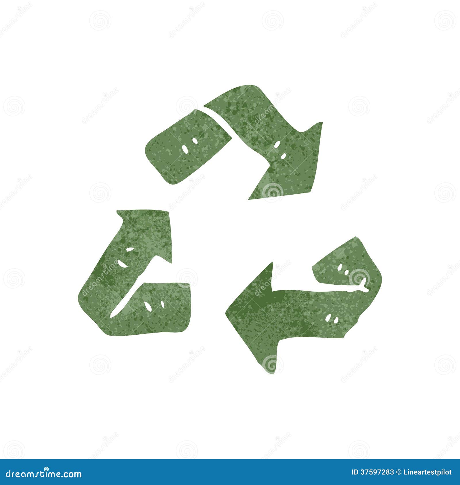 Retro Cartoon Recycling Symbol Stock Illustration - Illustration of ...