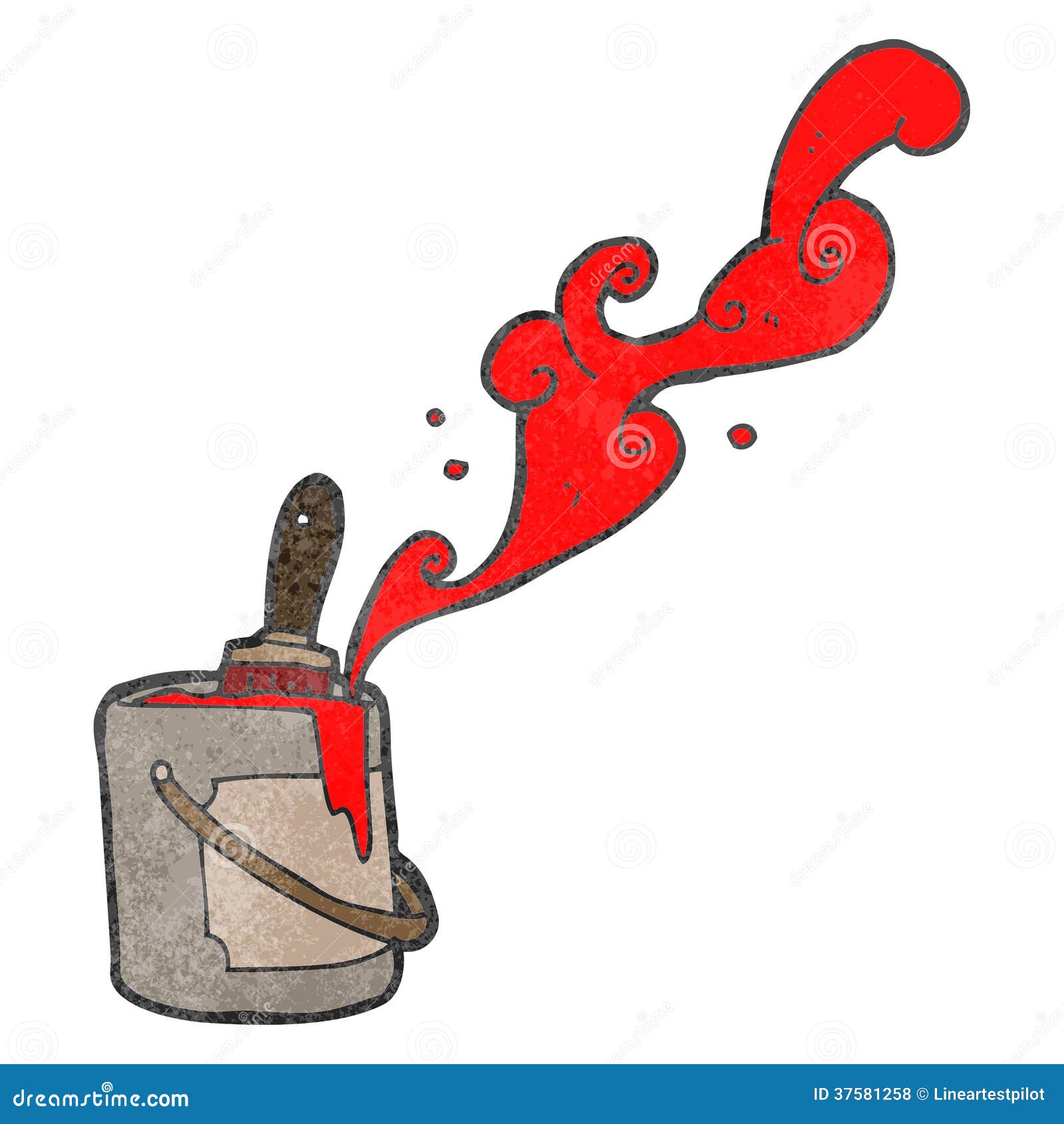 Retro Cartoon Red Paint Can Stock Vector - Illustration of colorful ...