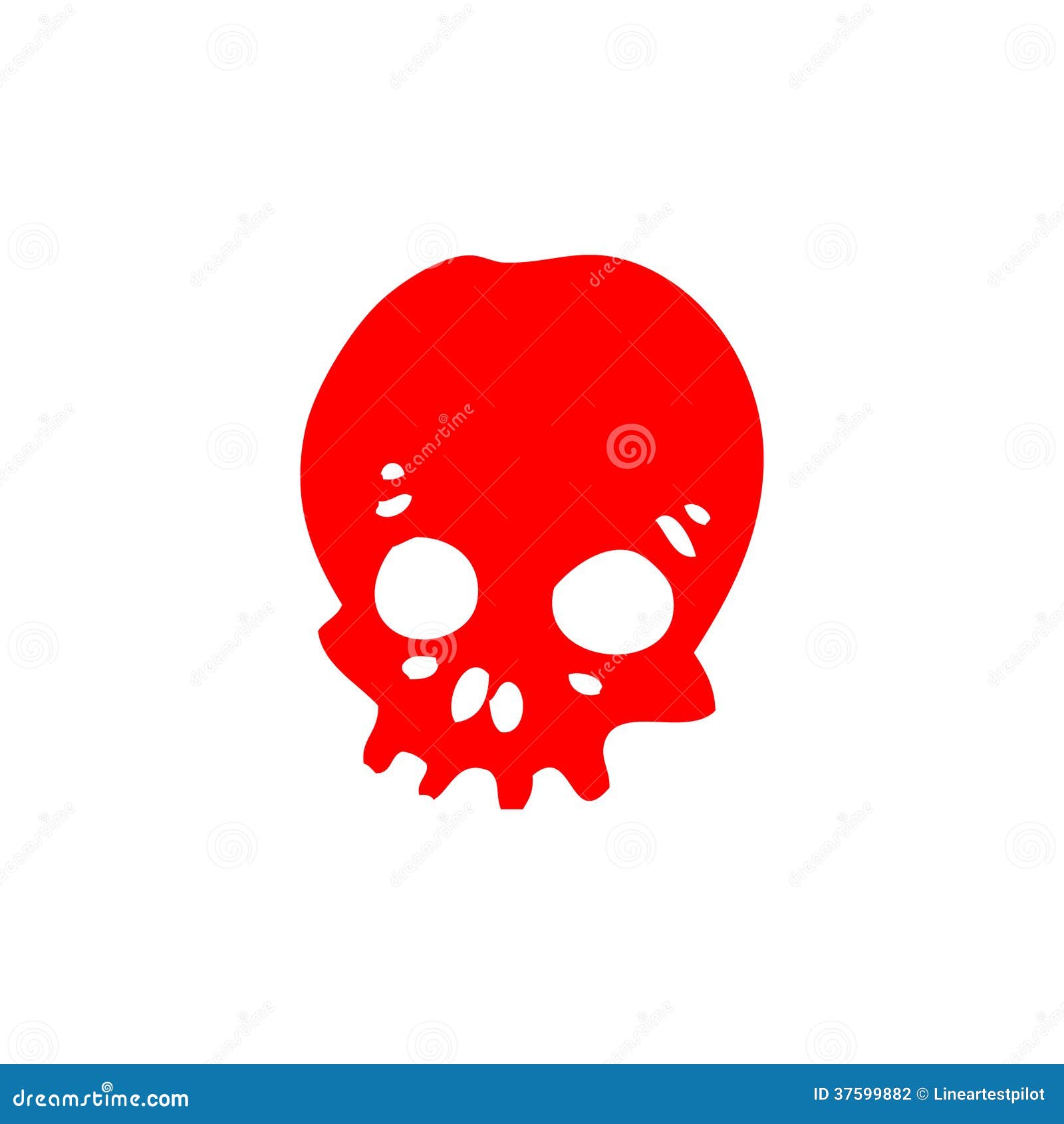 Retro Cartoon Red Skull Symbol Stock Vector - Illustration of fashioned ...