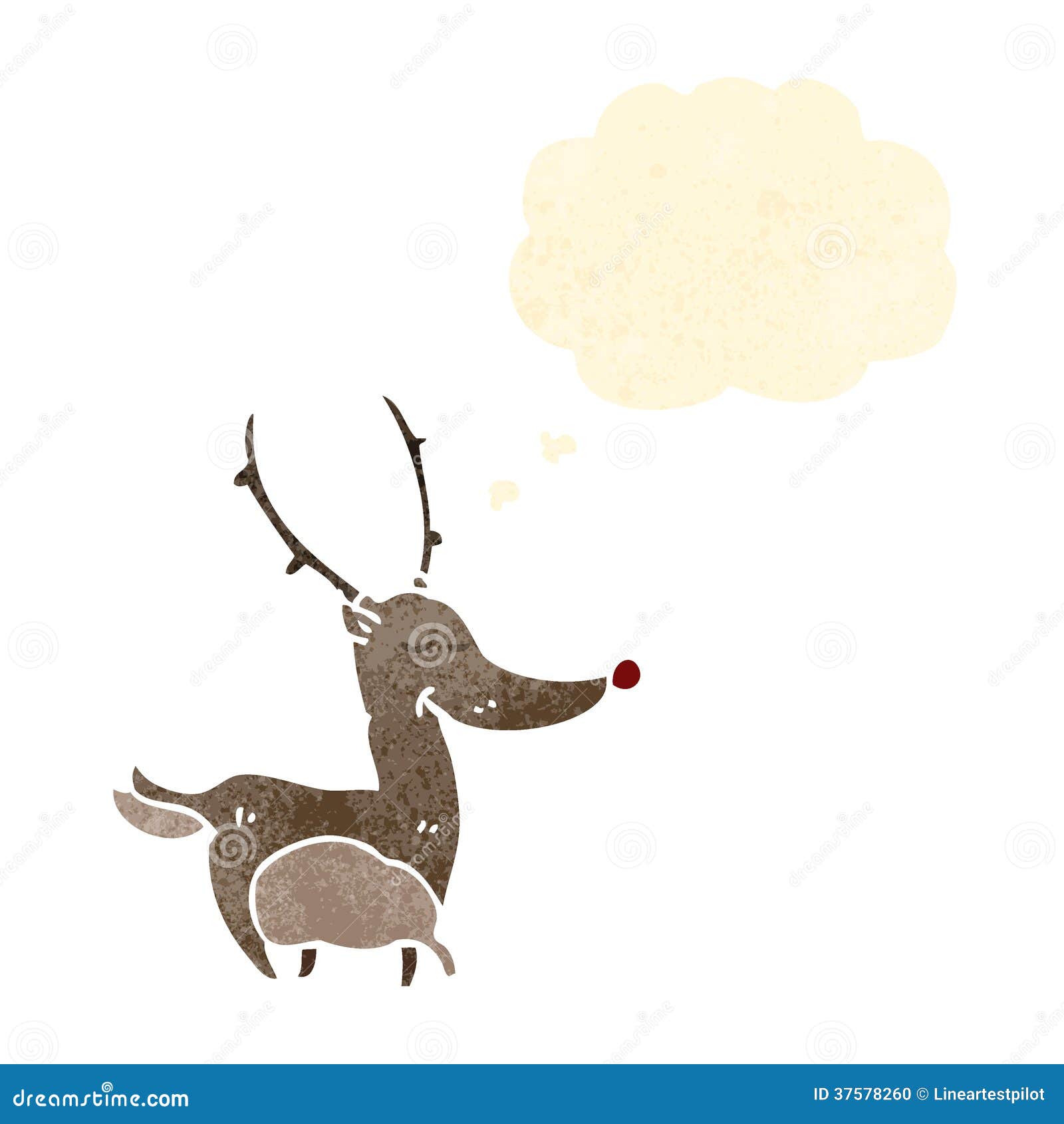 Retro cartoon reindeer stock vector. Illustration of thinking - 37578260