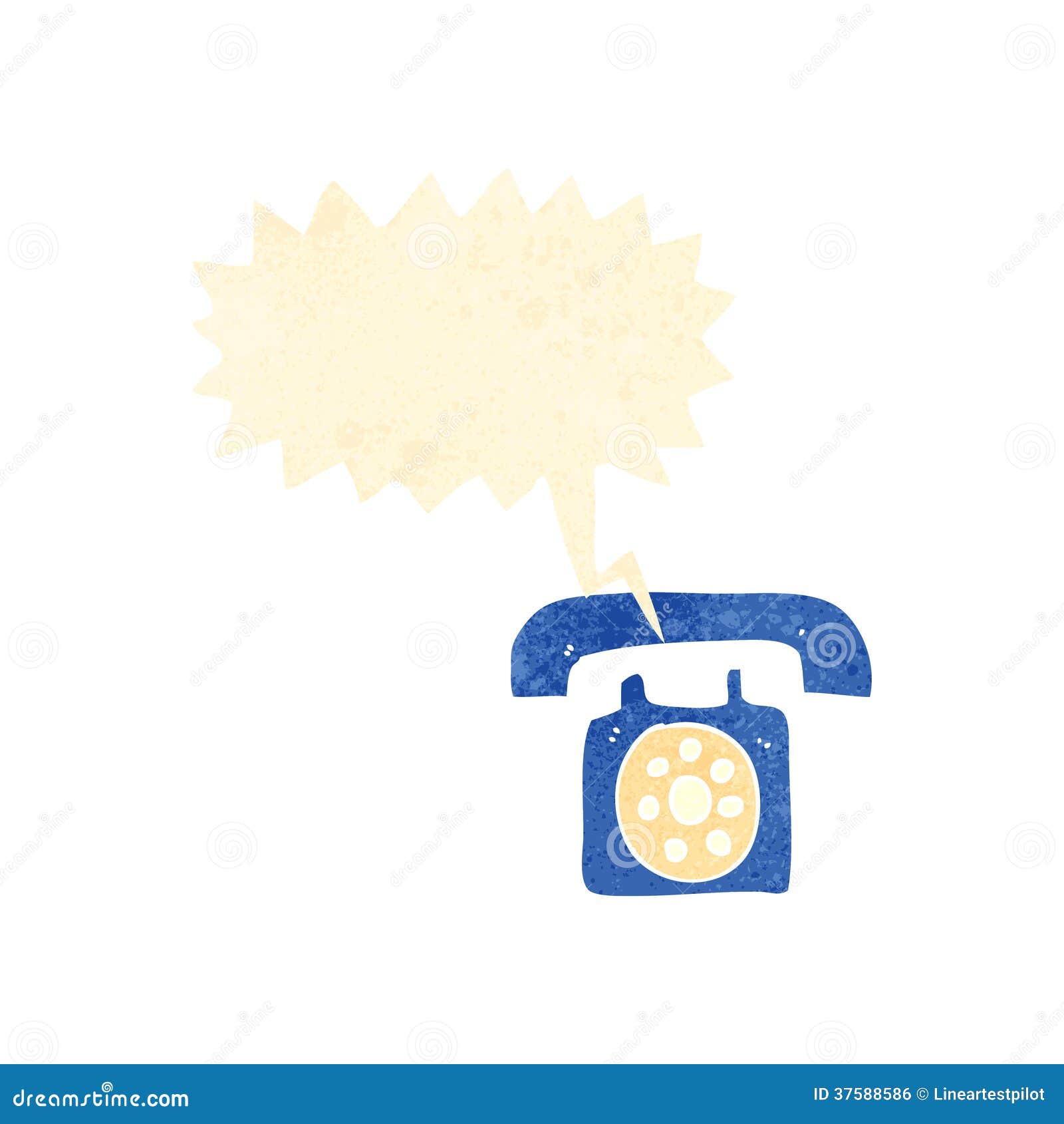 Retro Cartoon Ringing Telephone Stock Illustration - Illustration of ...