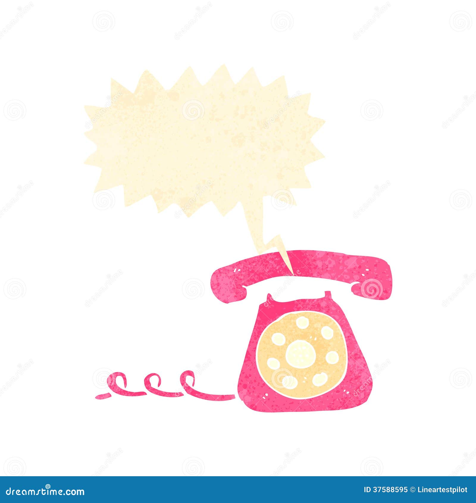 Retro Cartoon Ringing Telephone Stock Illustration - Illustration of ...