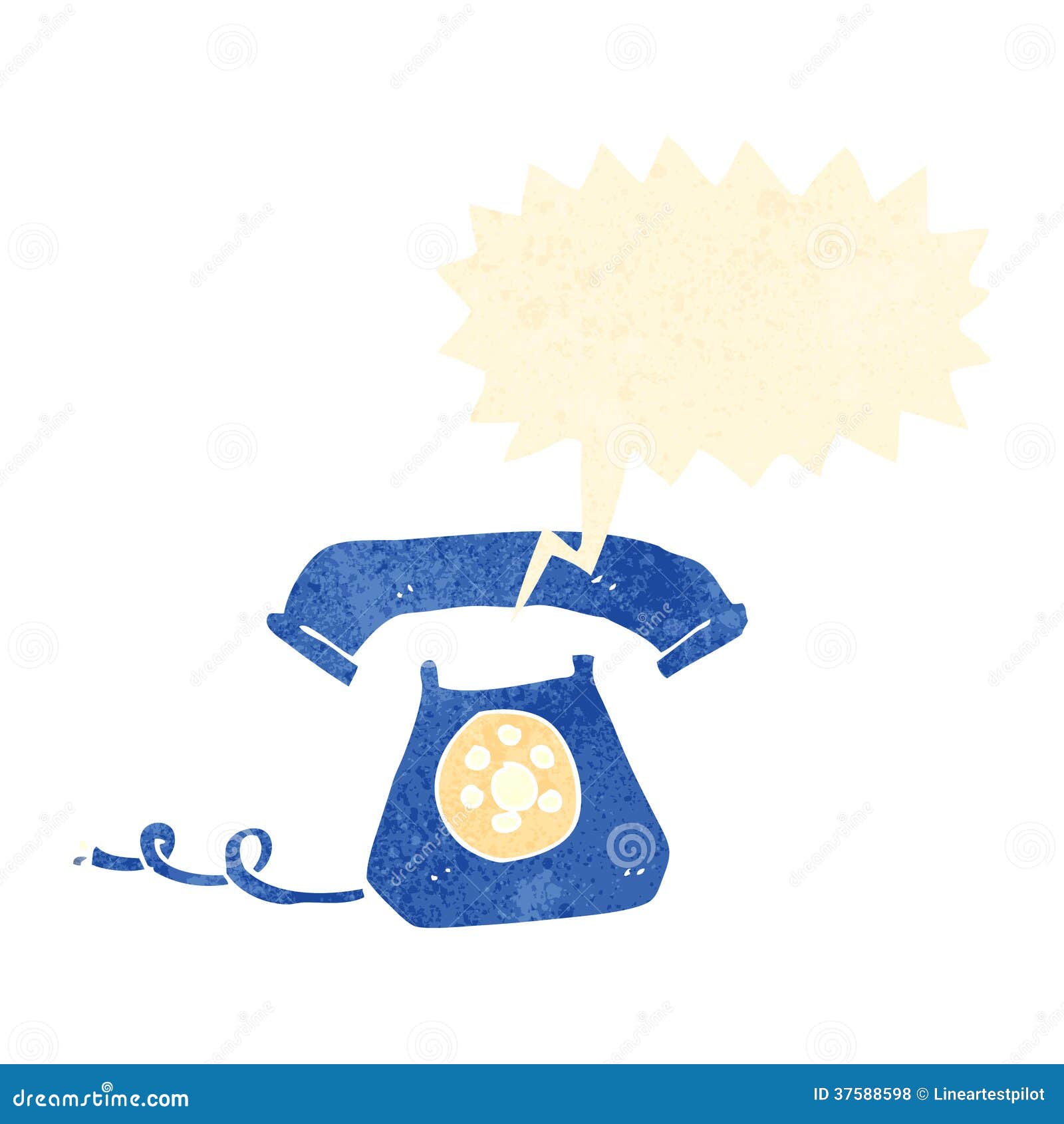 Retro Cartoon Ringing Telephone Stock Illustration - Illustration of ...