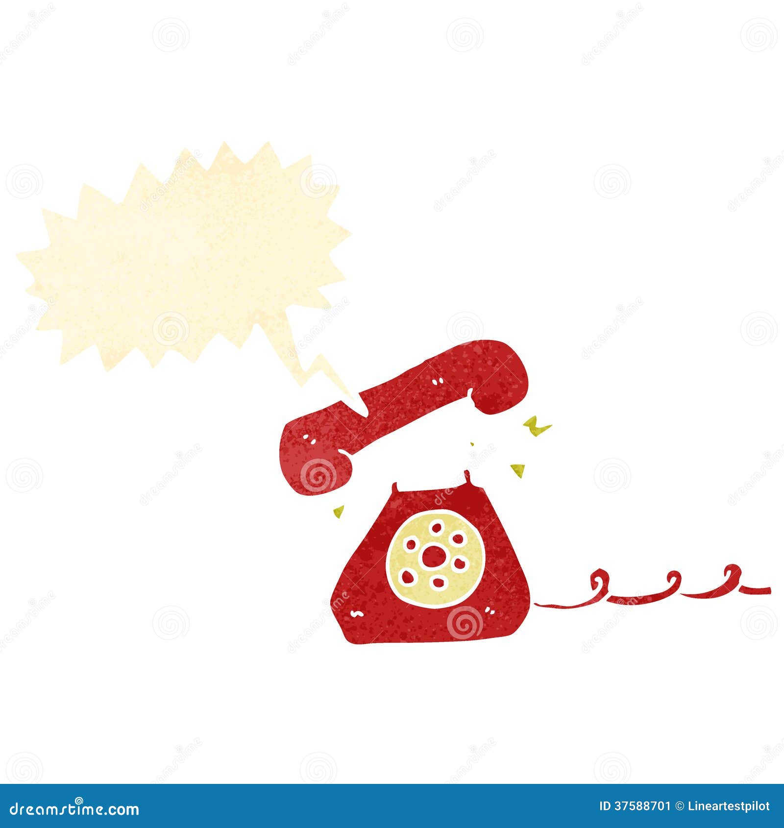 Retro Cartoon Ringing Telephone Stock Vector - Illustration of ...