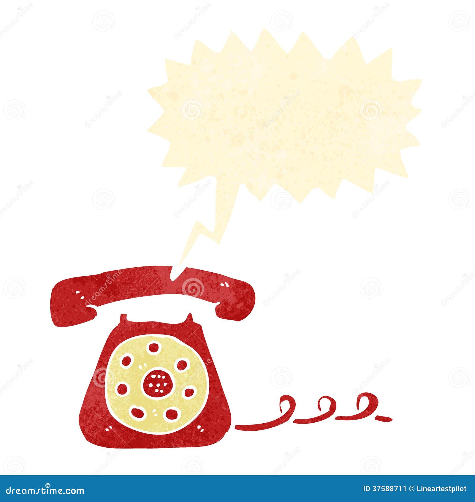 Retro Cartoon Ringing Telephone Stock Vector - Illustration of cartoon ...