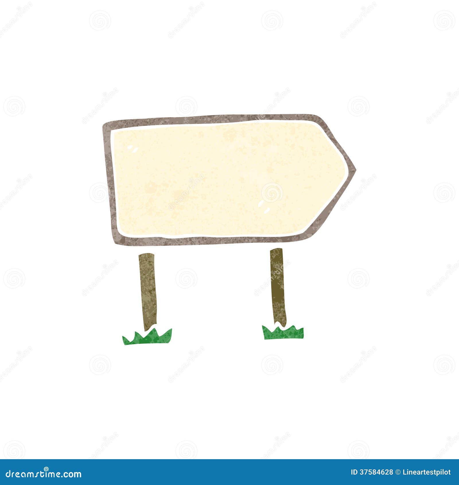 Retro cartoon road sign stock illustration. Illustration of cartoon ...