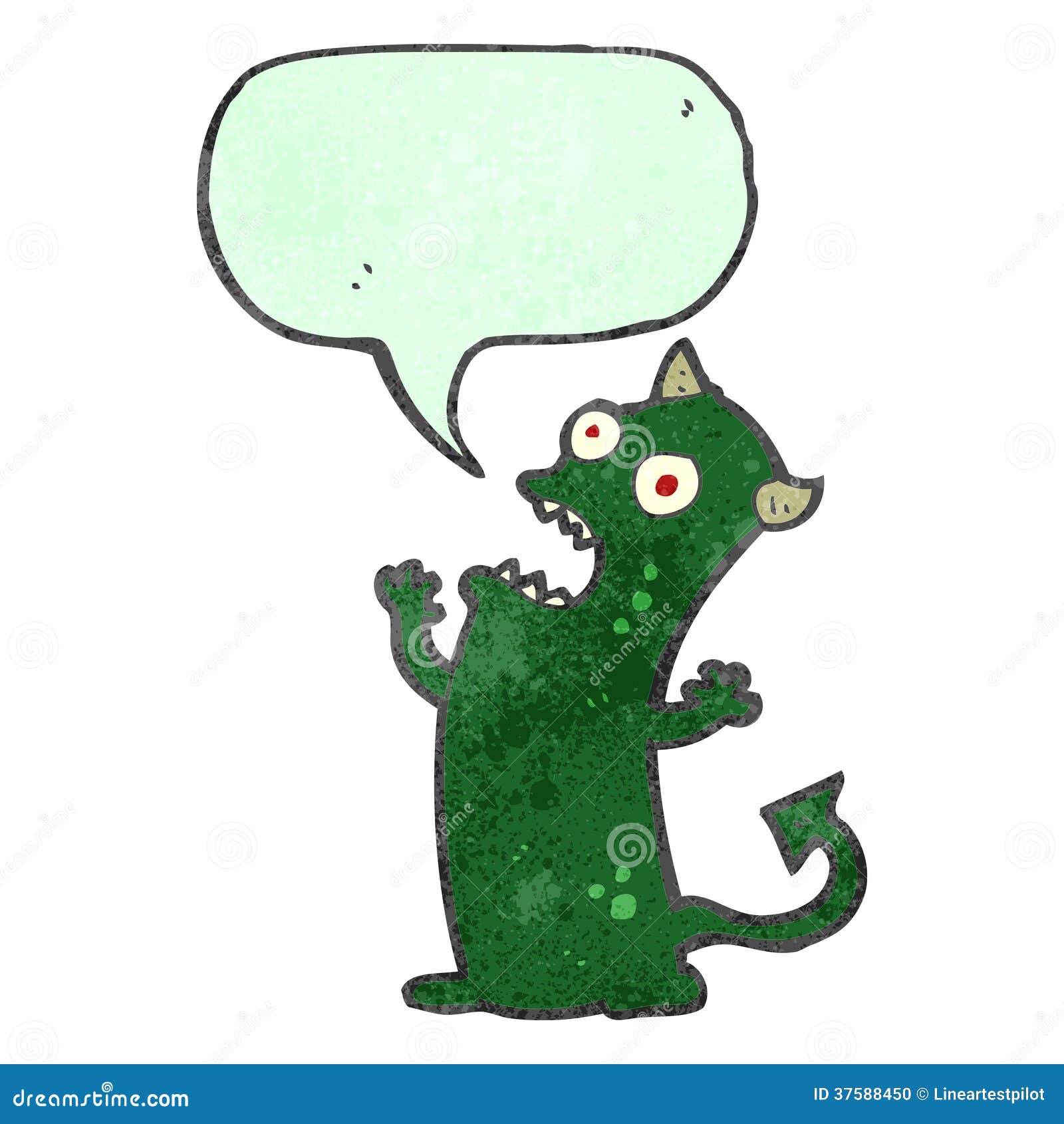 Retro Cartoon Roaring Monster Stock Vector - Illustration of character ...