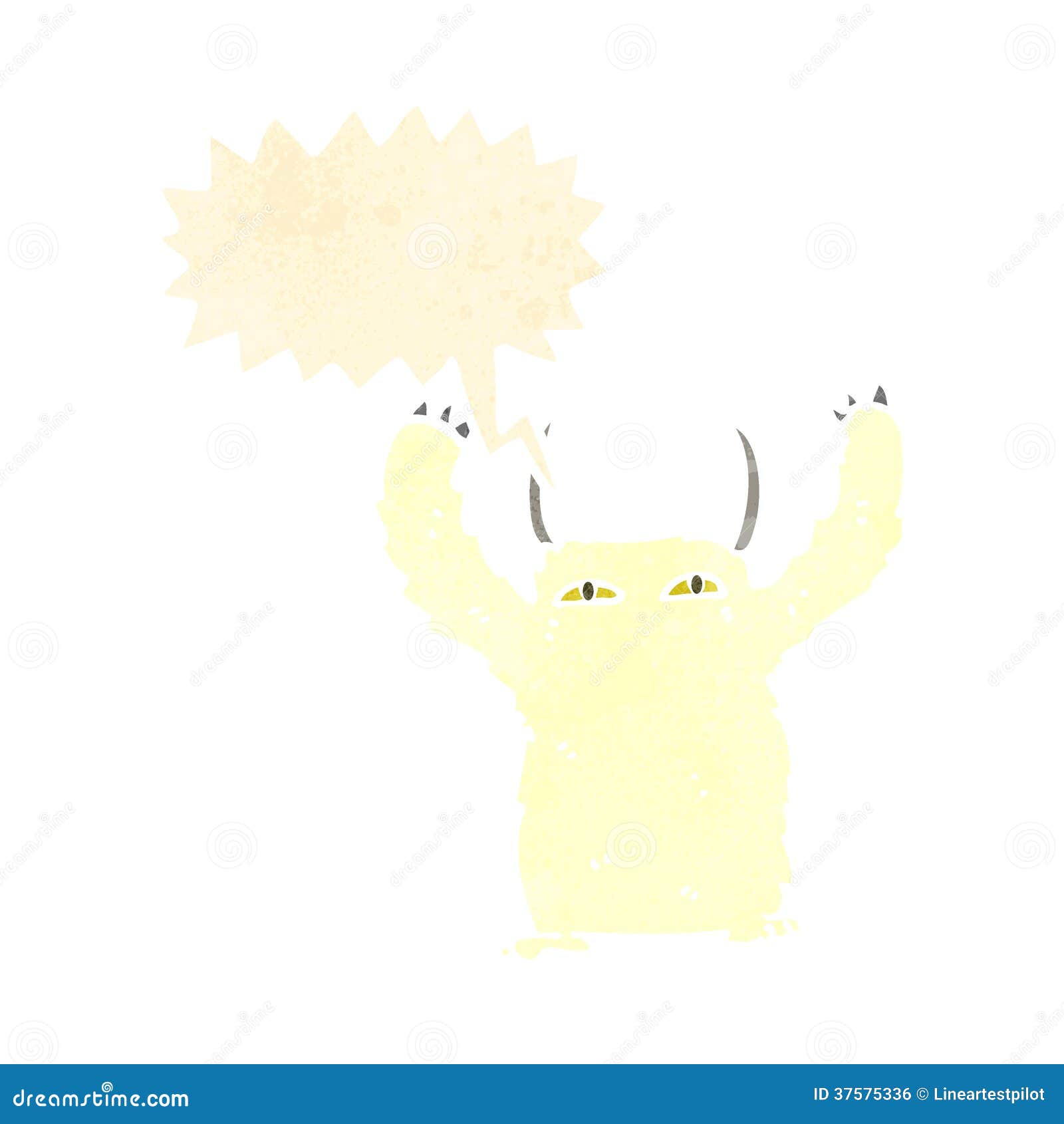 Retro Cartoon Roaring Yeti Monster Stock Vector - Illustration of ...